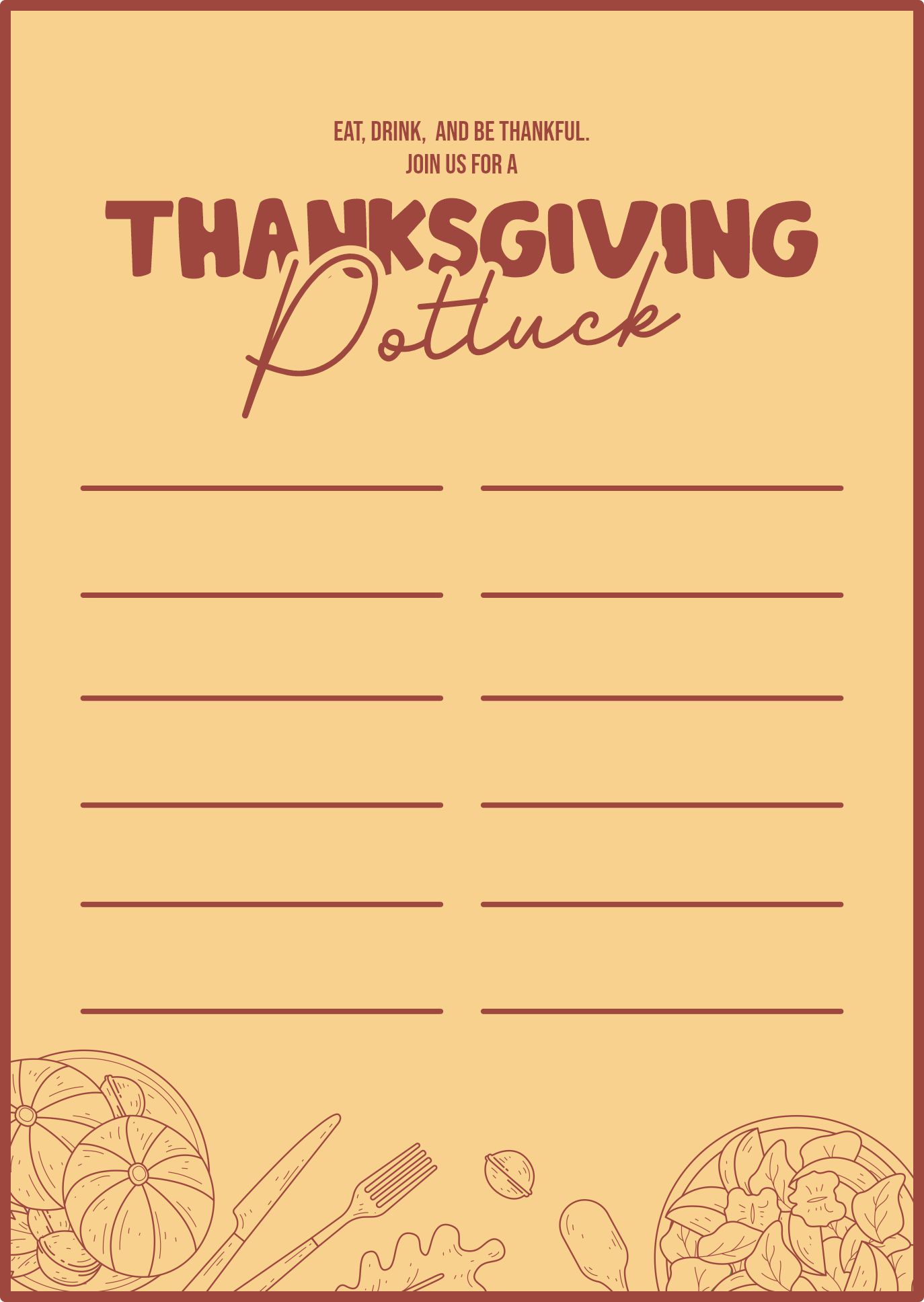 Potluck Flyer Template