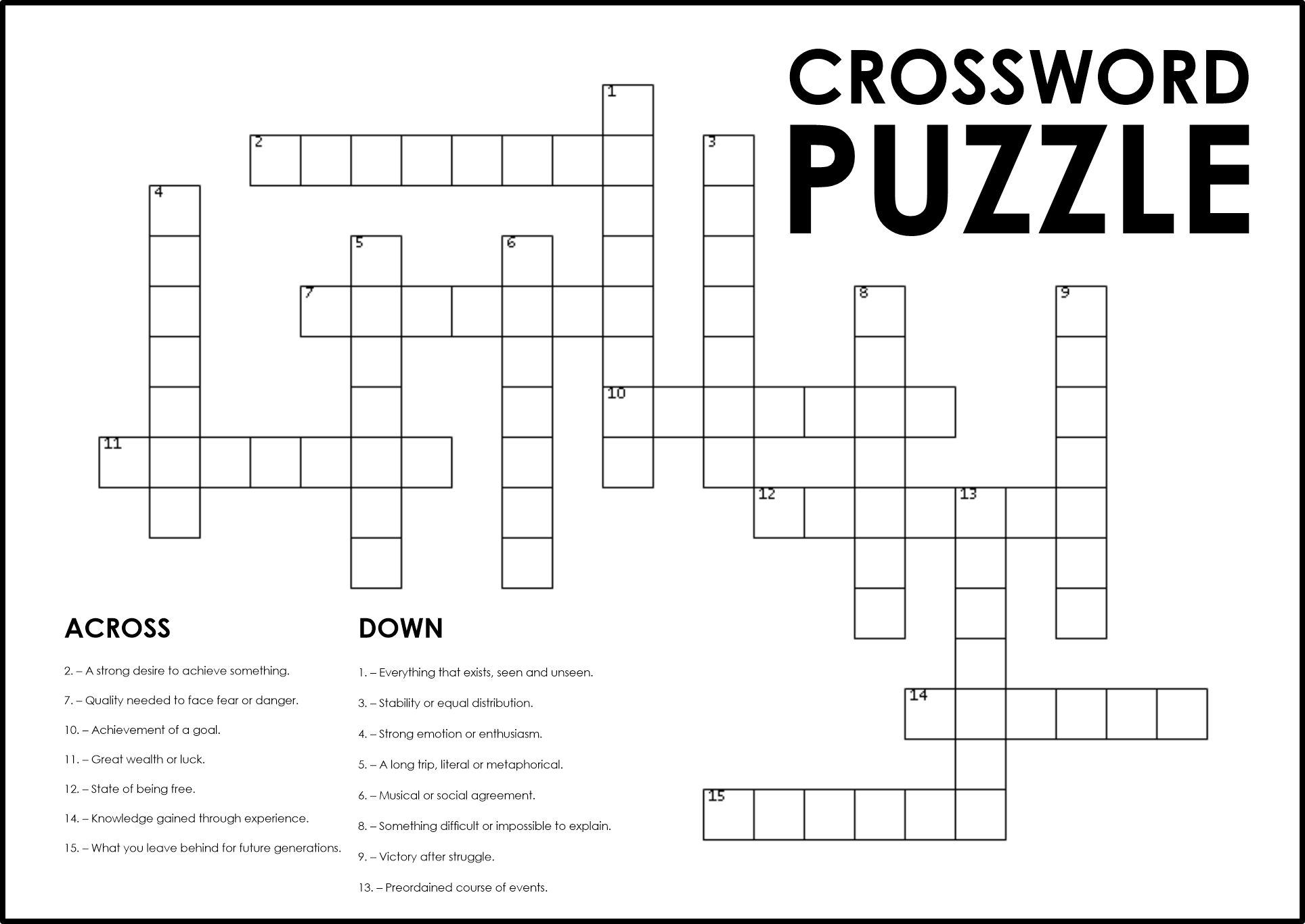 Blank Crossword Puzzle Grids Printable Printable Word Searches