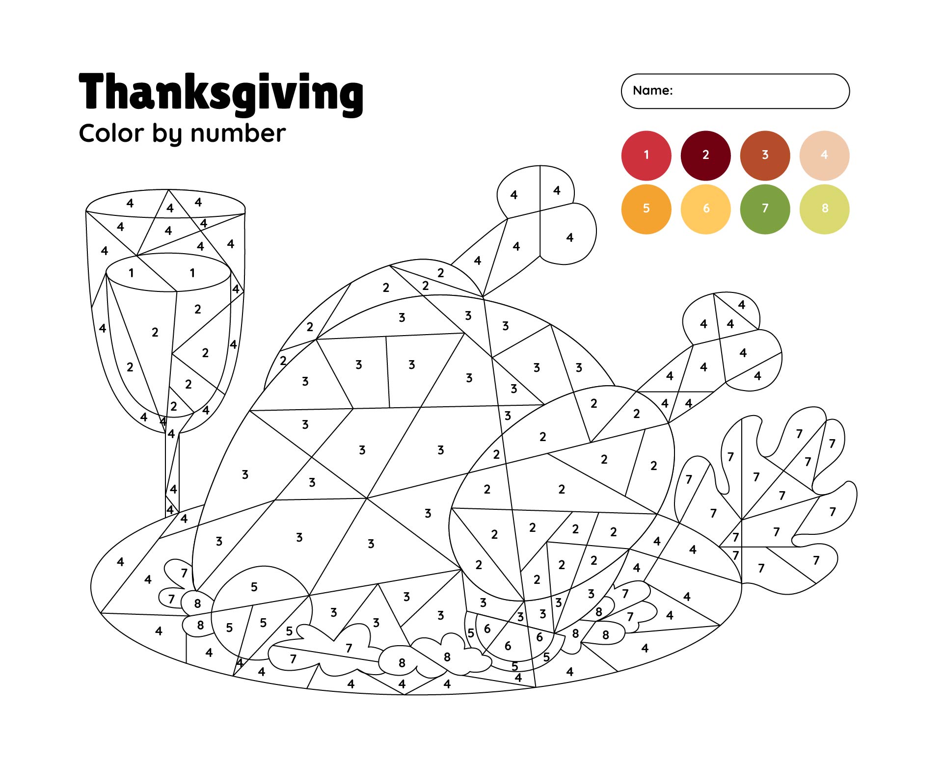 Free Printable Color By Number Pages Printablee