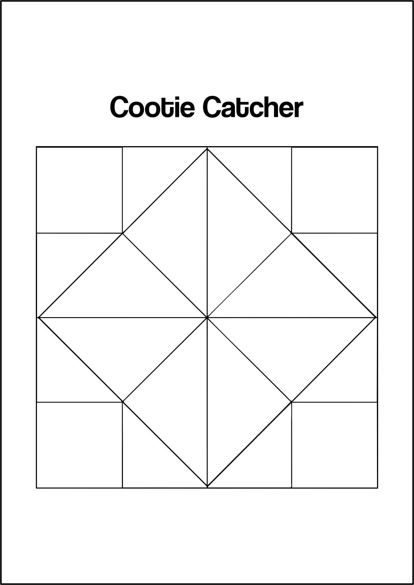 Blank Fortune Teller Template