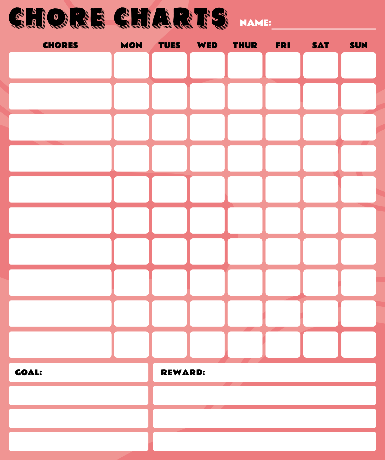 Blank Chore Charts - 10 Free PDF Printables | Printablee Blank Chore Charts - 10 Free PDF Printables | Printablee