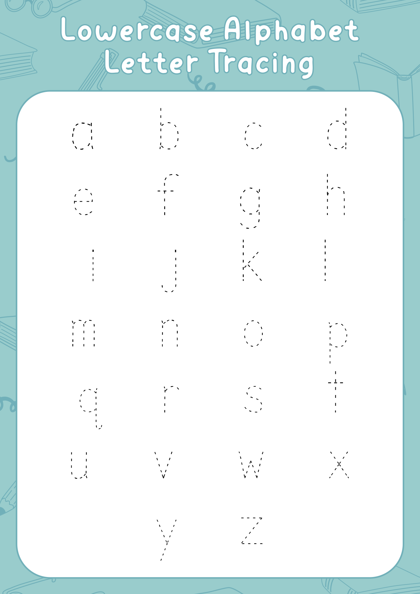 Tracing Lowercase Letters Free Printable