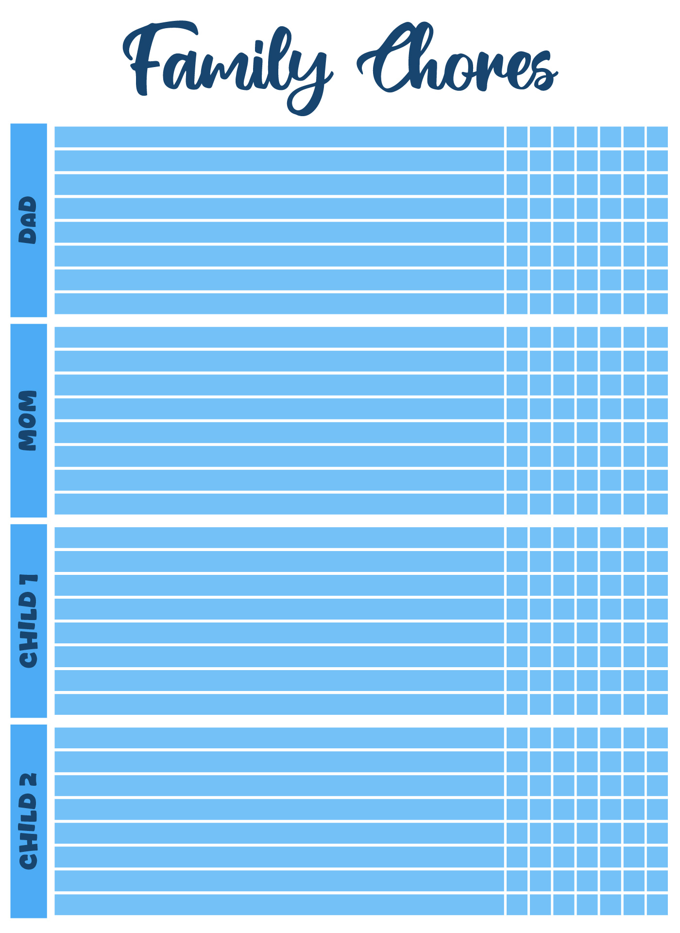 7 Best Blank Printable Chore Charts PDF For Free At Printablee