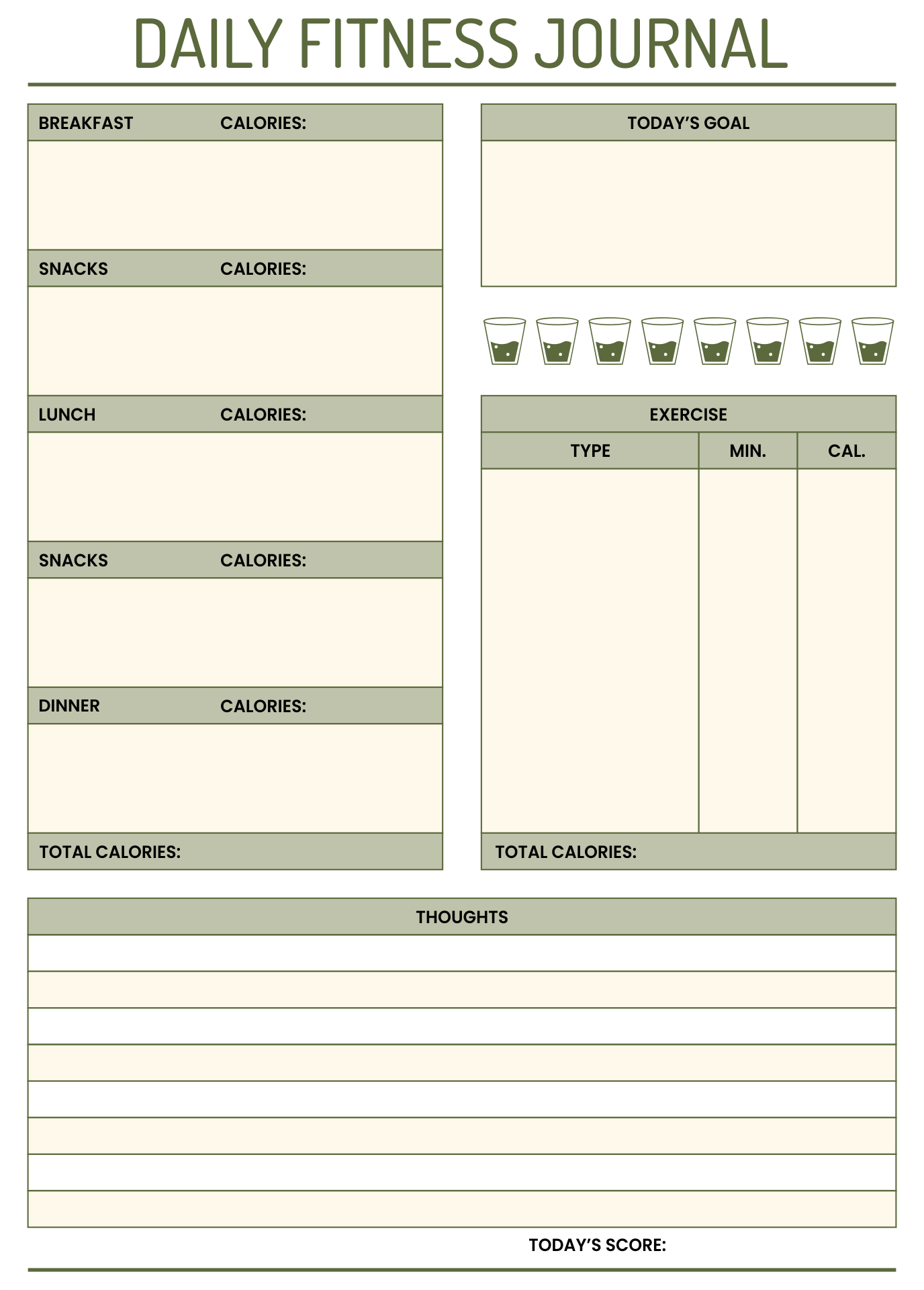 6 Best Free Printable Exercise Logs Journals Printablee