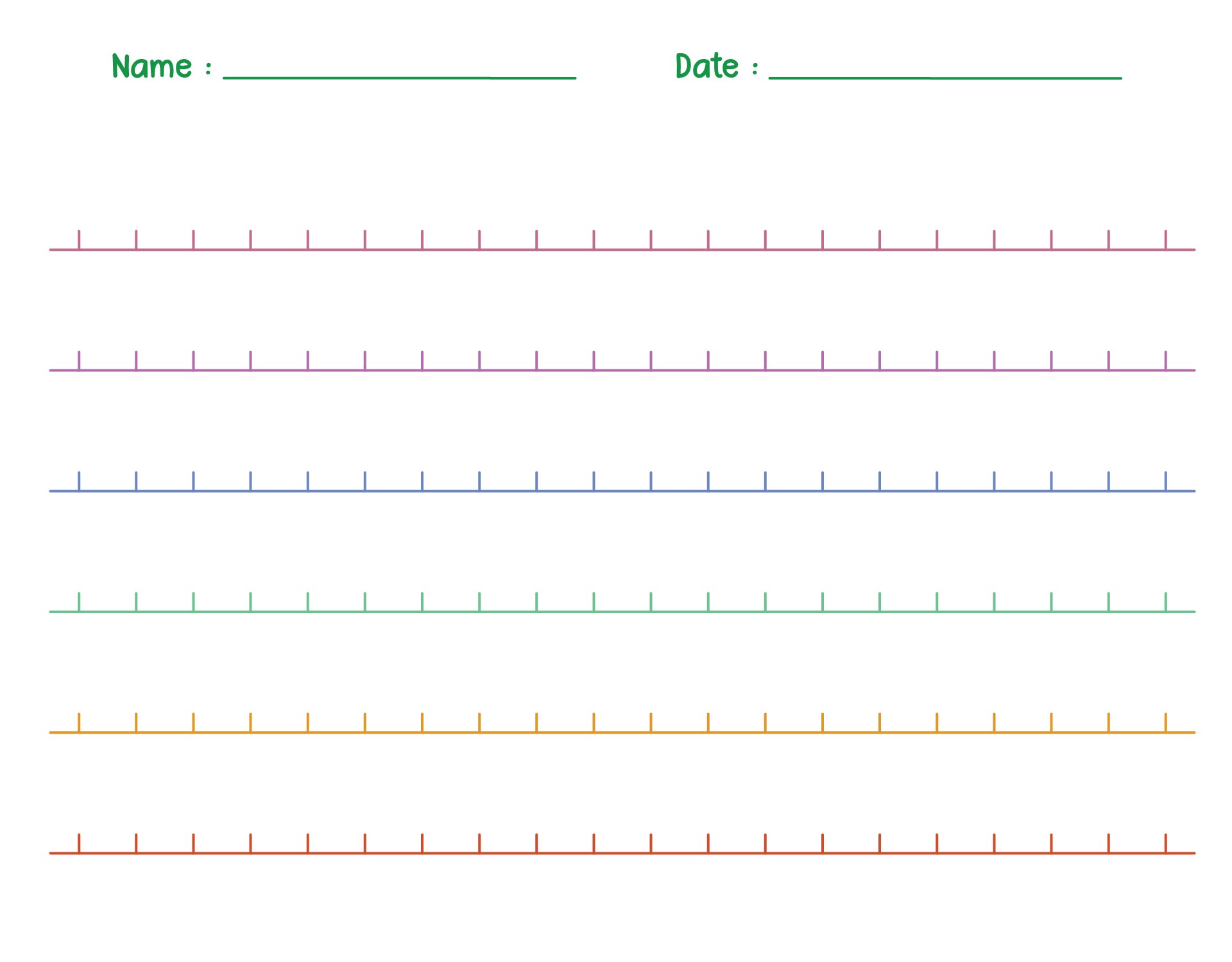 Blank Number Line Worksheet