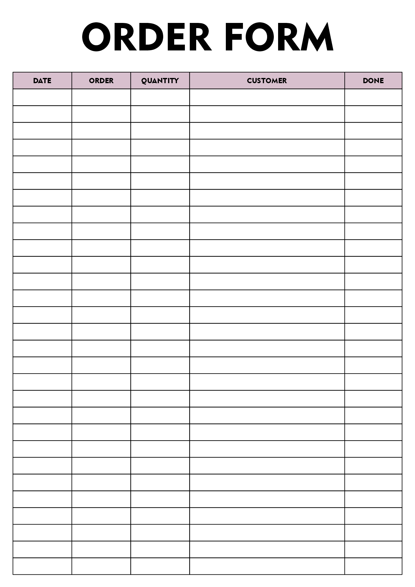 Printable Blank Forms