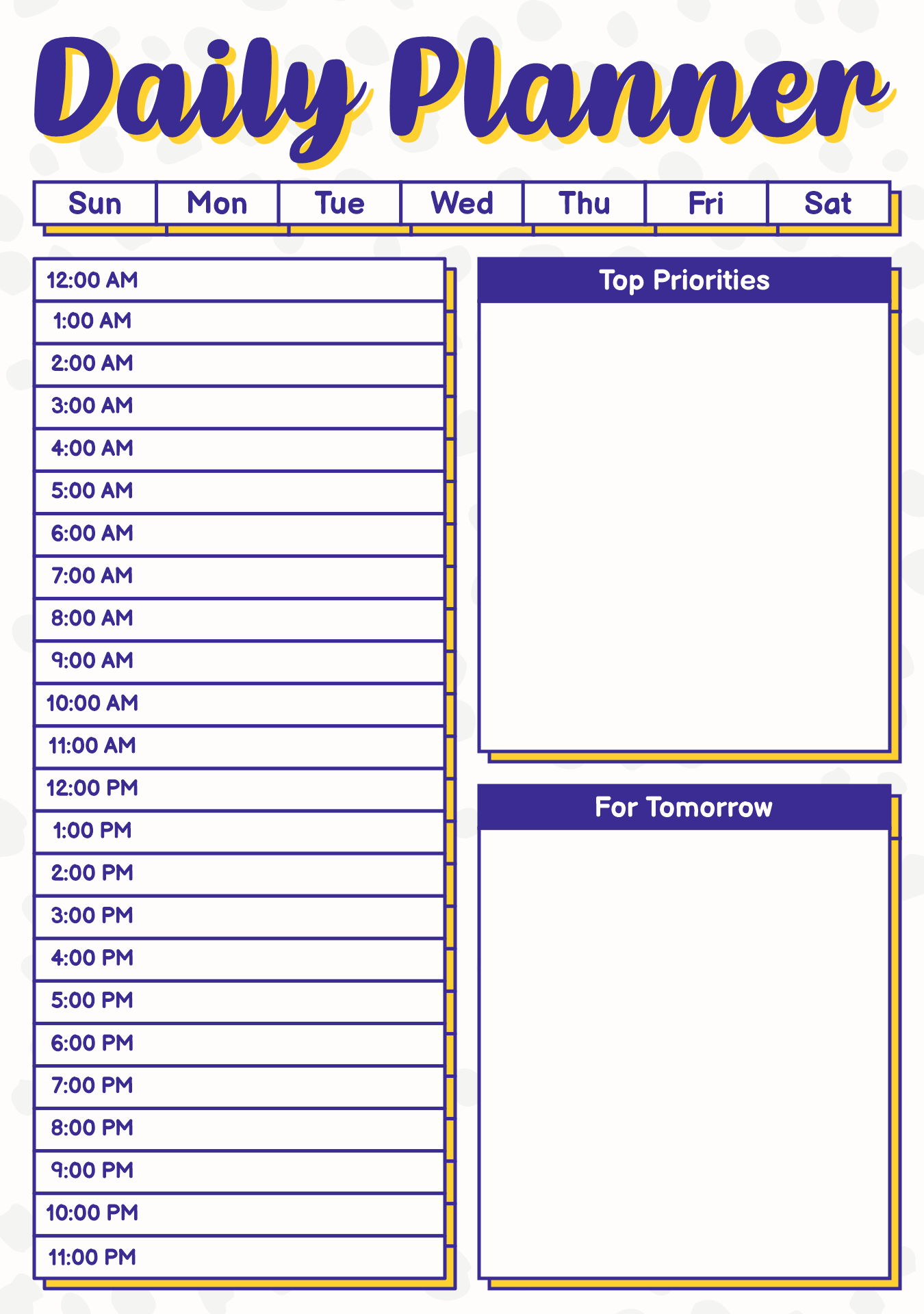 10 Best Printable Weekly Hourly Planner Printablee