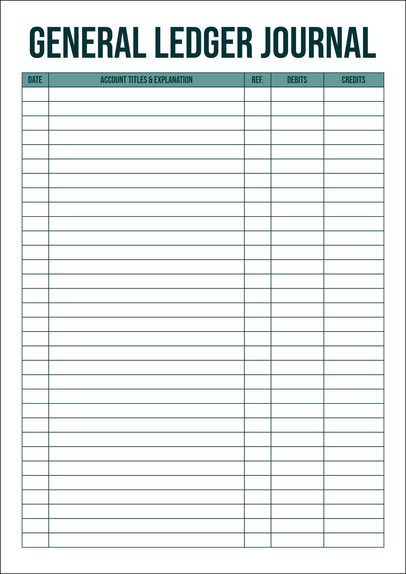 10 Best Free Printable Ledger Balance Sheet Printablee