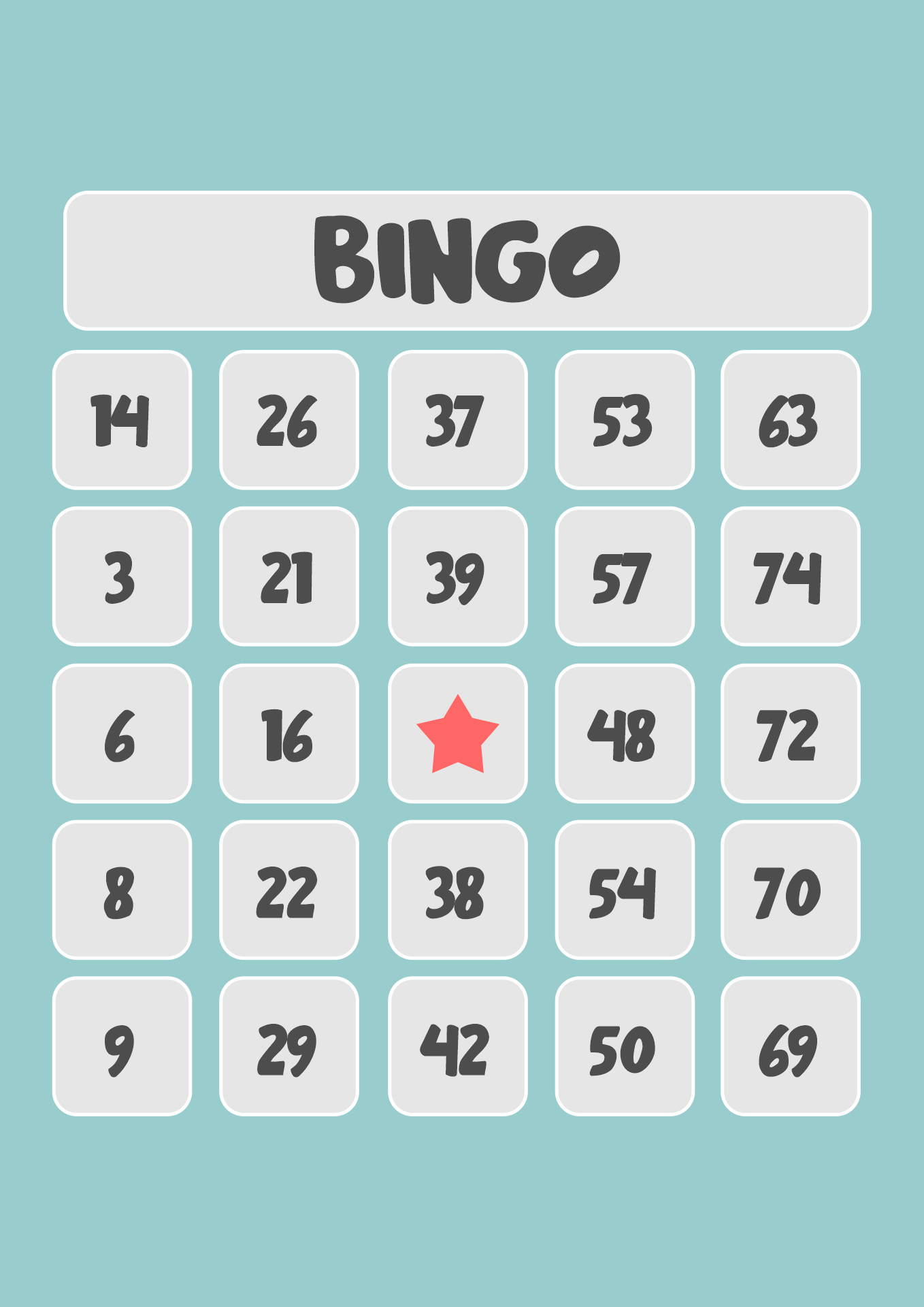 Free Printable Bingo Cards With Numbers