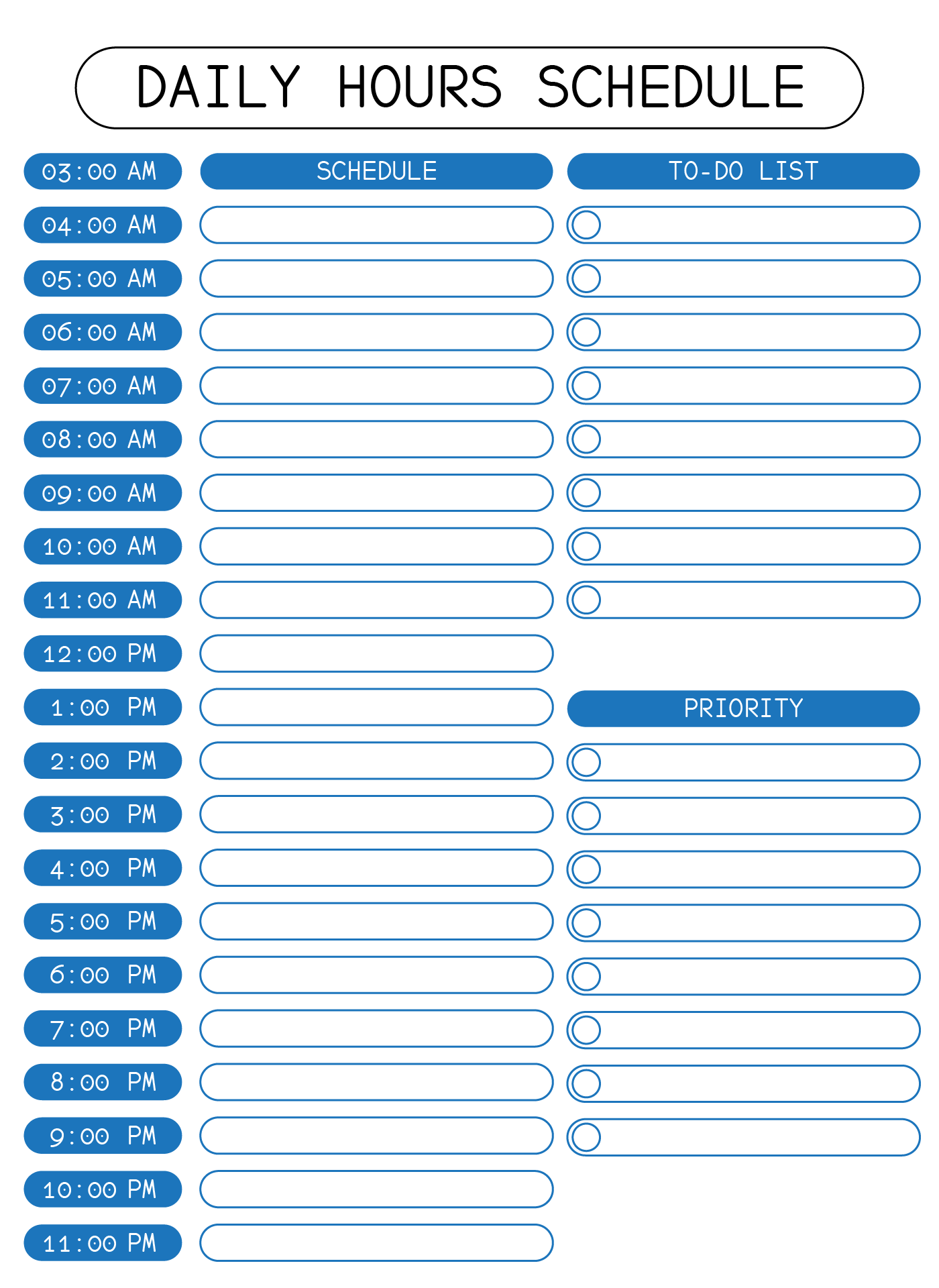 10 Best Printable Hourly Calendar Template For Free At Printablee