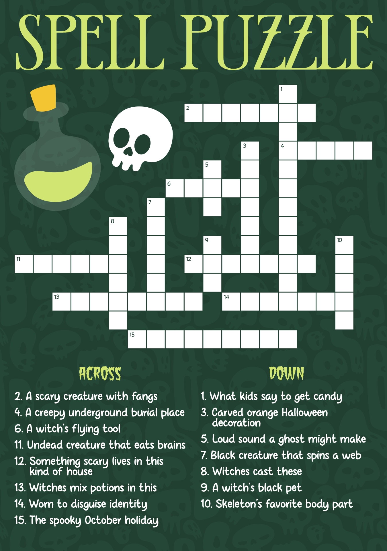 Halloween Crossword Puzzle Telegraph Halloween Crossword Puzzle Telegraph