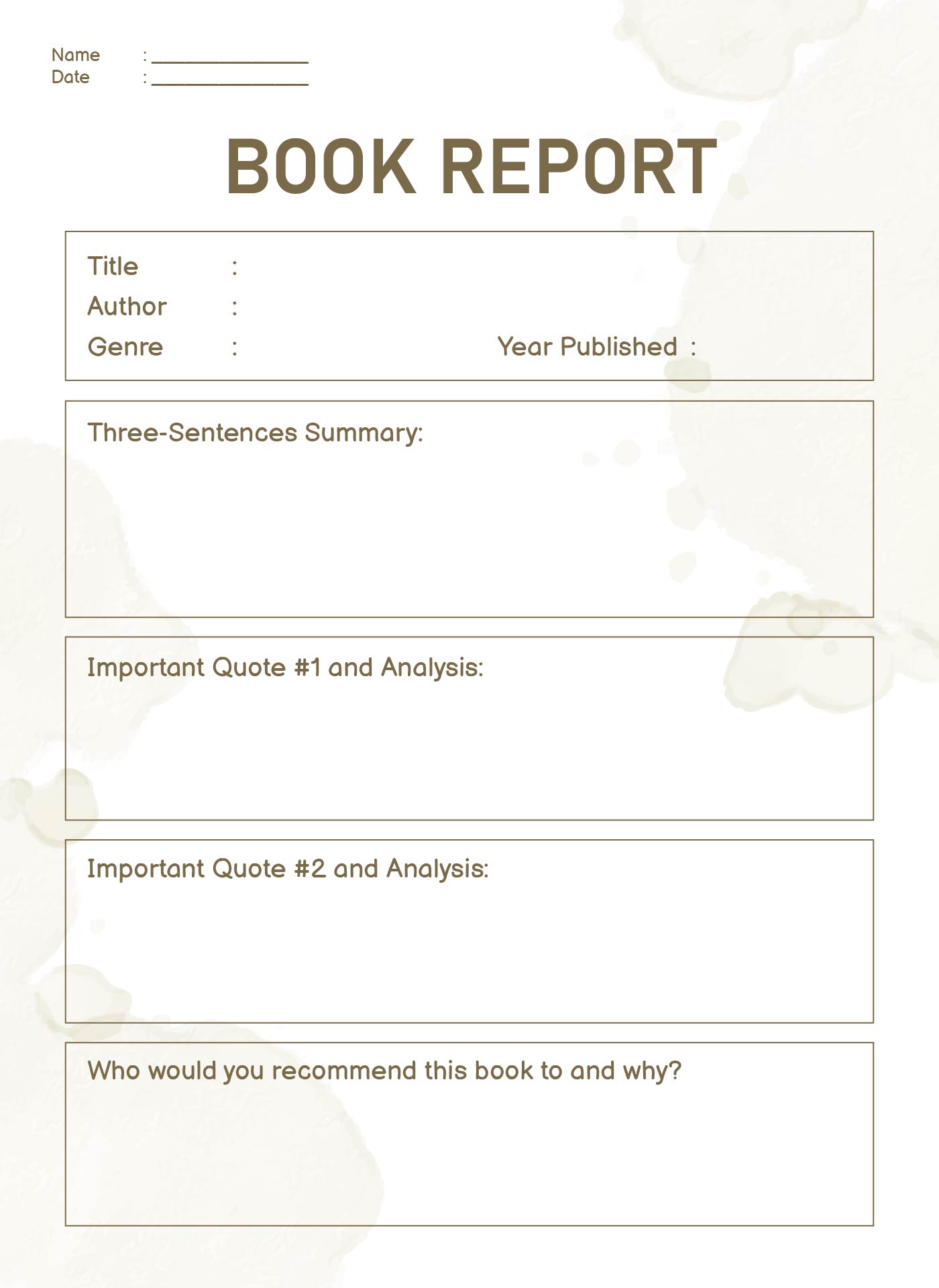 10 Best Free Printable Book Report Forms PDF For Free At Printablee