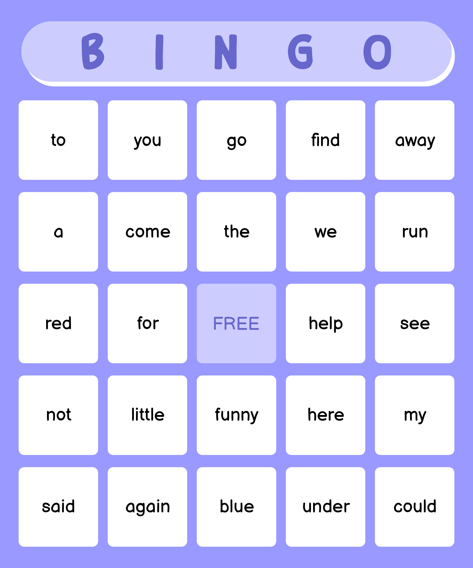 Free Printable Sight Word Bingo Cards Free Printable Templates