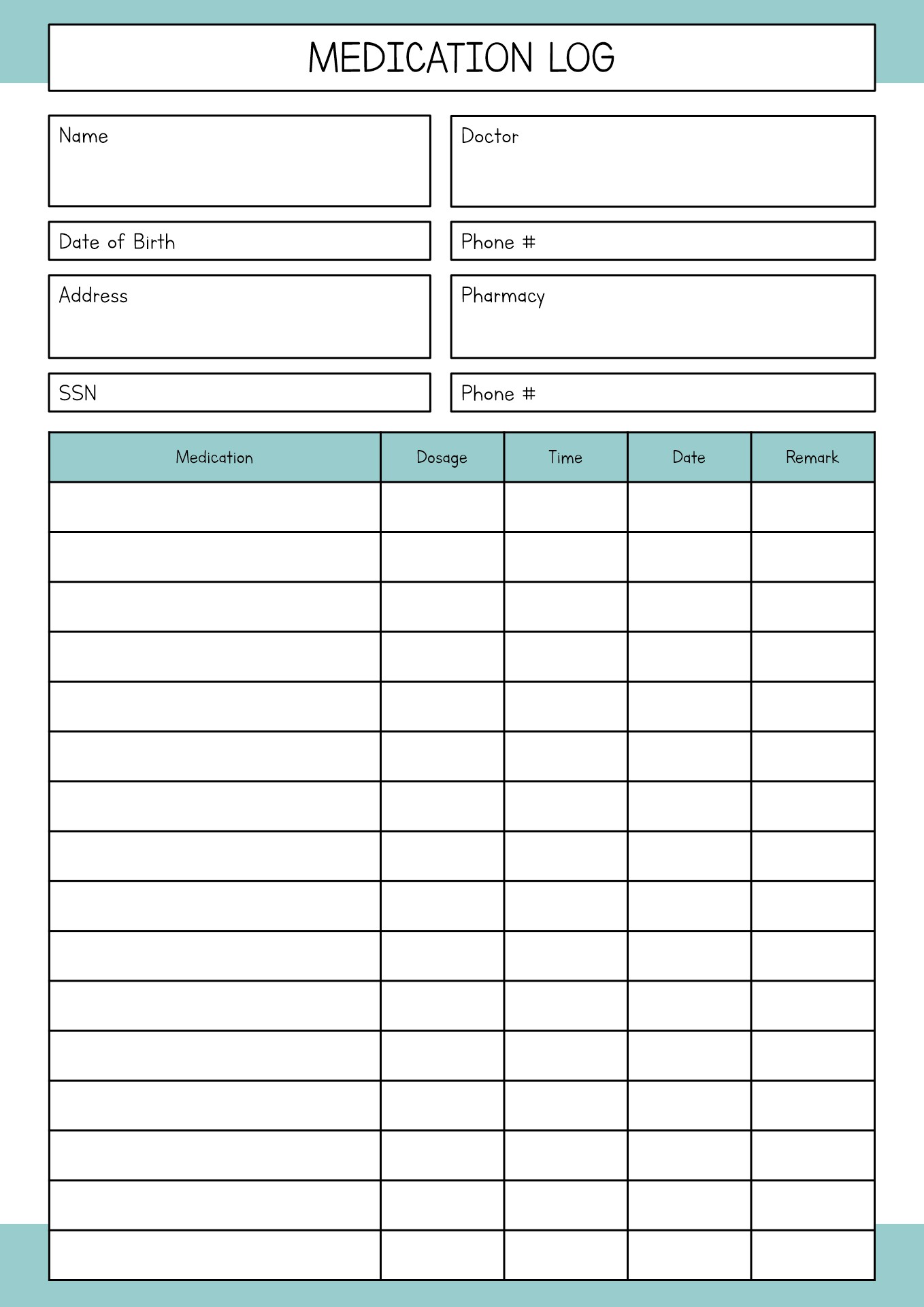 7 Best Images Of Printable Patient Medication Log Sheet Printable Vrogue