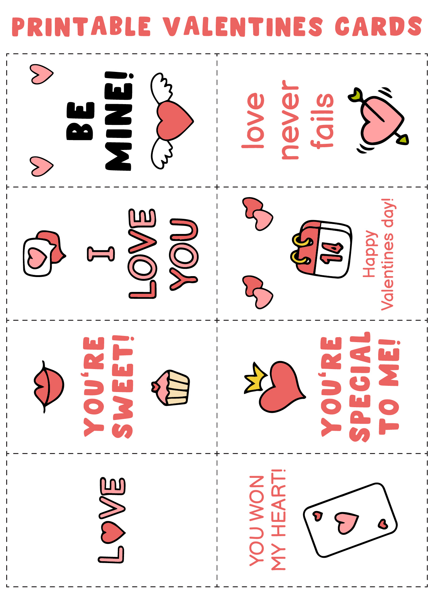 Printable Valentine Cards For Students
