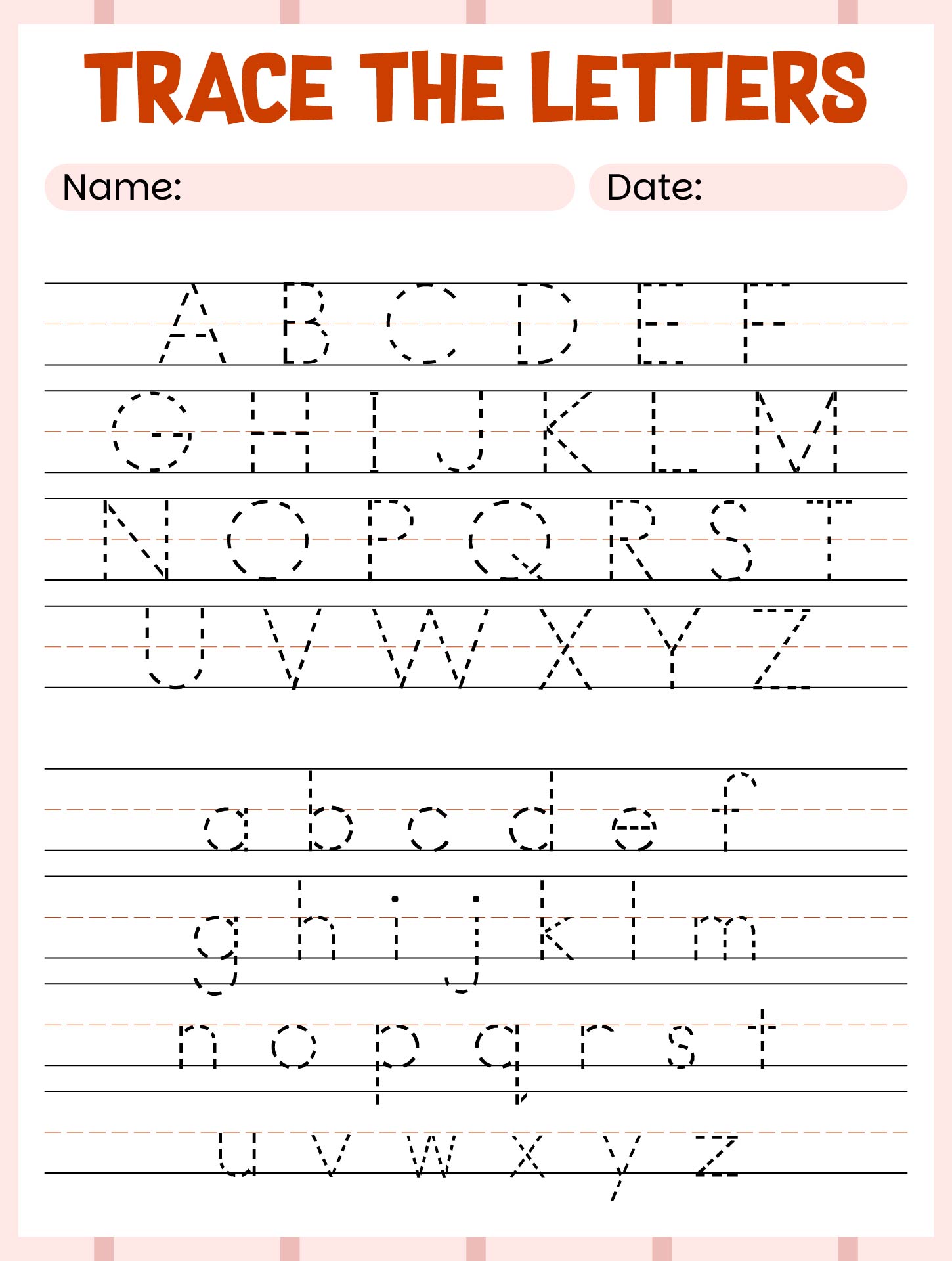 Alphabet Tracing Printables For Kids Activity Shelter 7 Best Images 