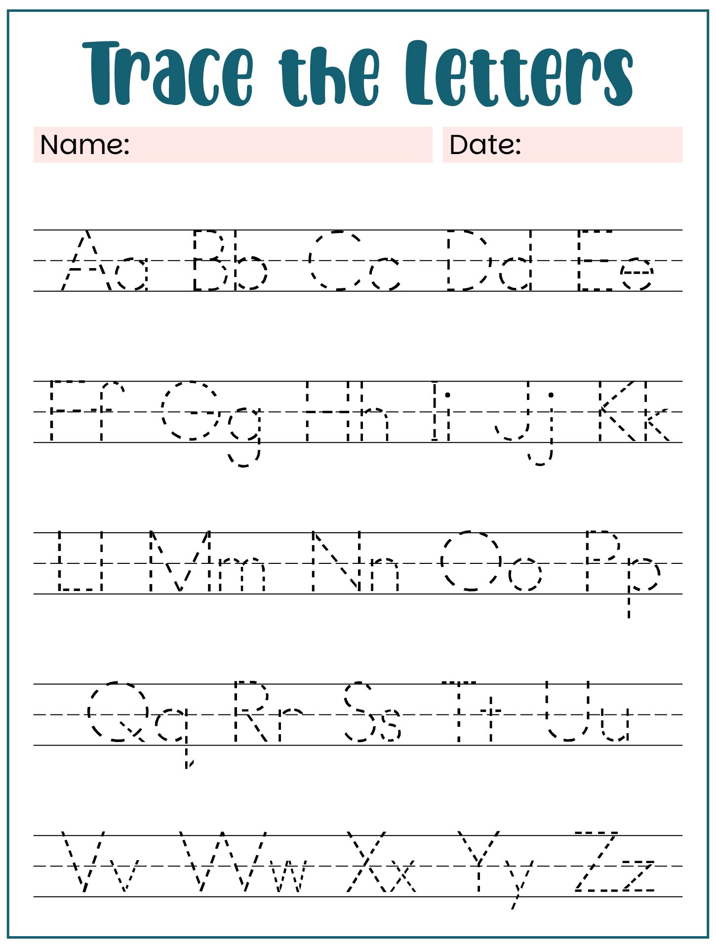 Free Printable Tracing Letters Of The Alphabet Printable Templates