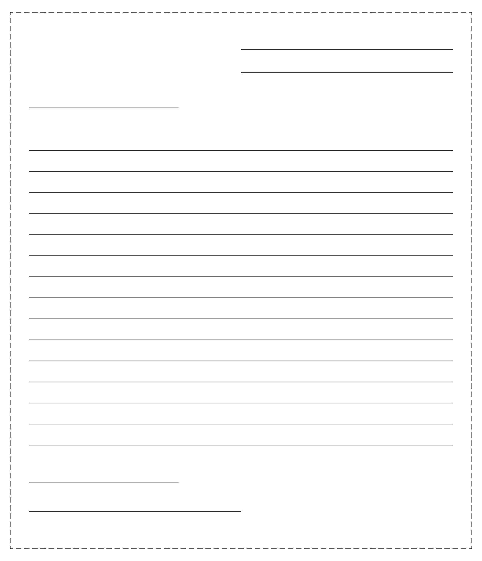 Blank Letter Writing Template For Kids