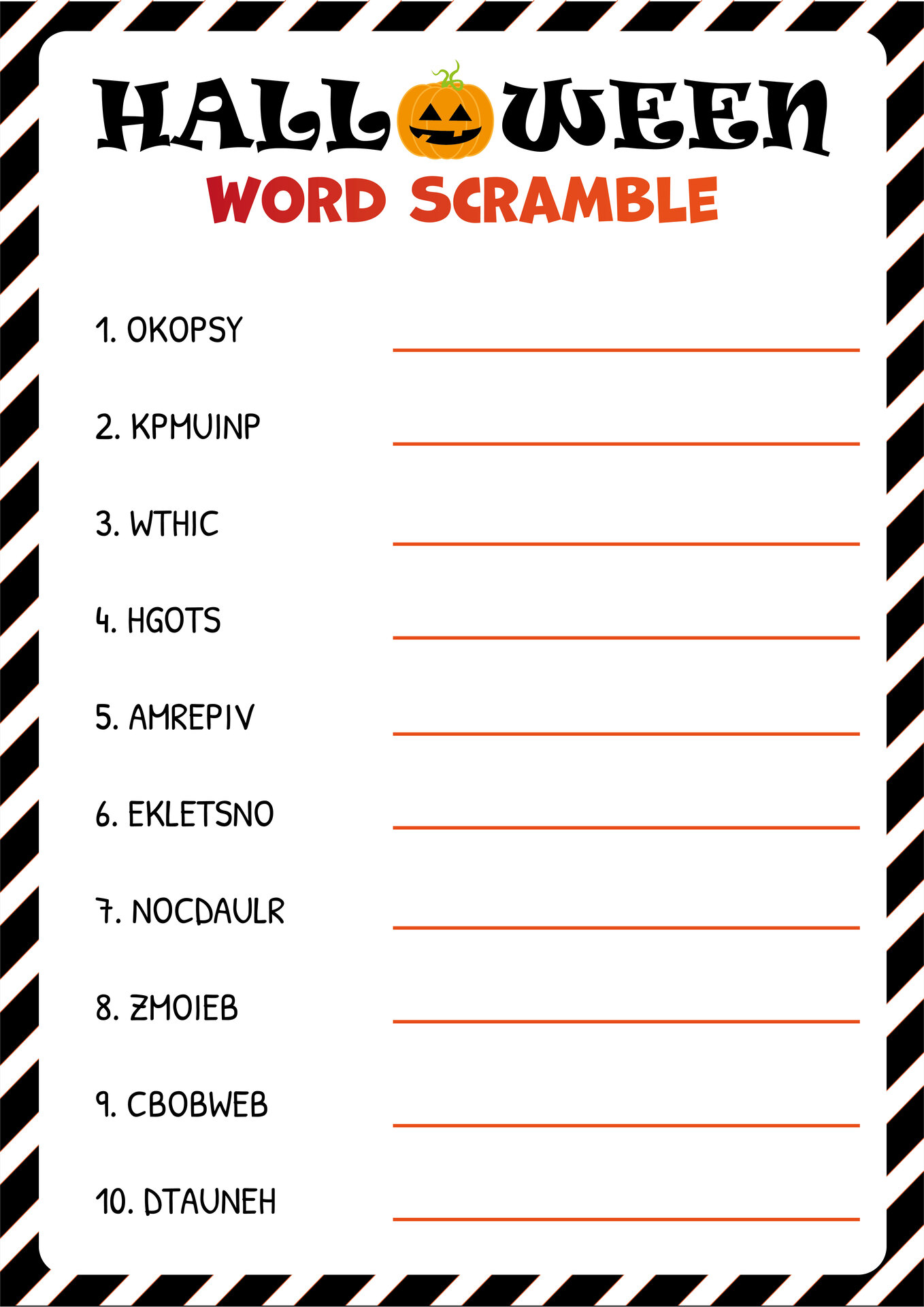 Halloween Word Scramble 15 Free PDF Printables Printablee Halloween Word Scramble 15 Free PDF Printables Printablee