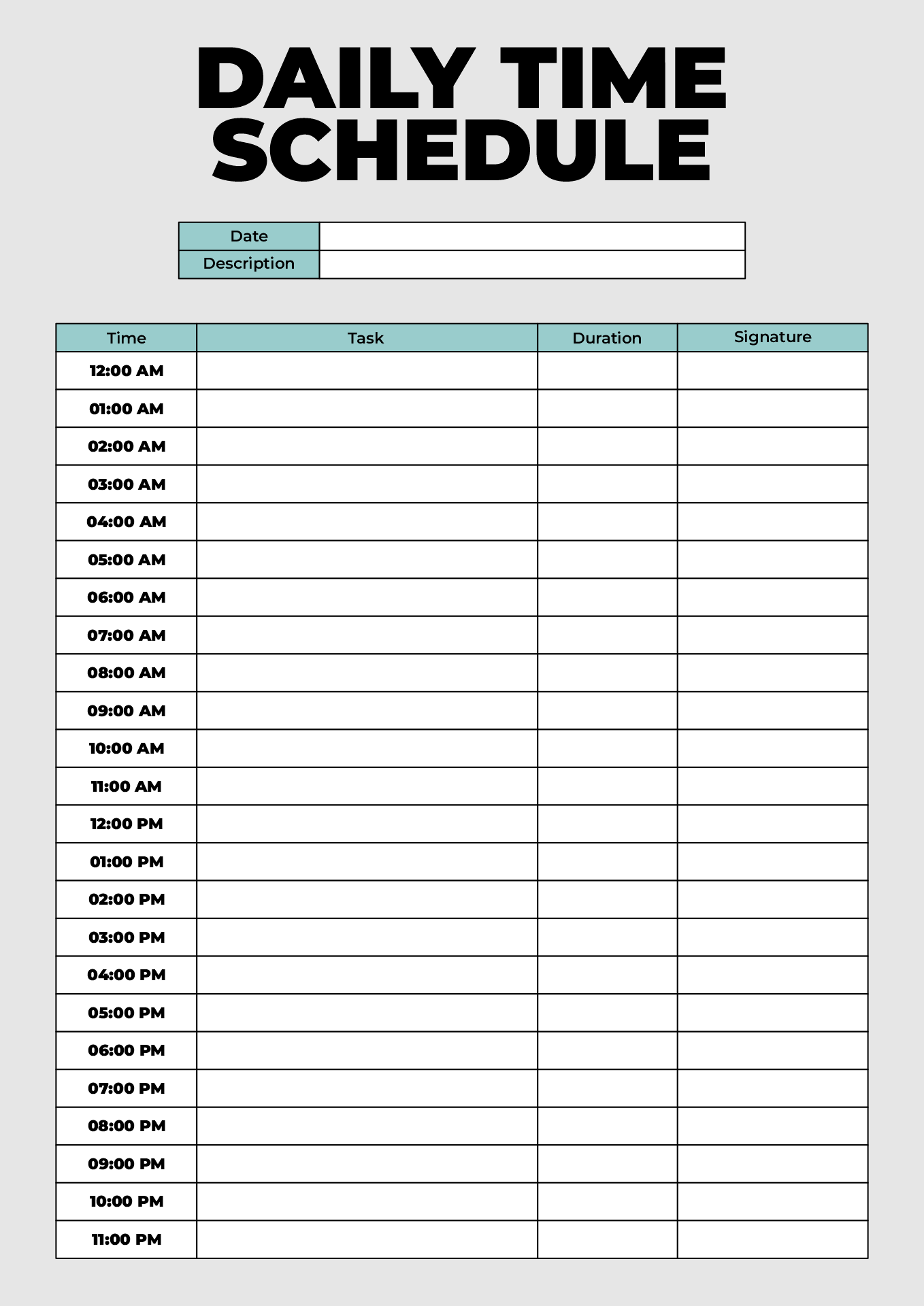 Free Printable Daily Time Management Forms Printable Forms Free Online