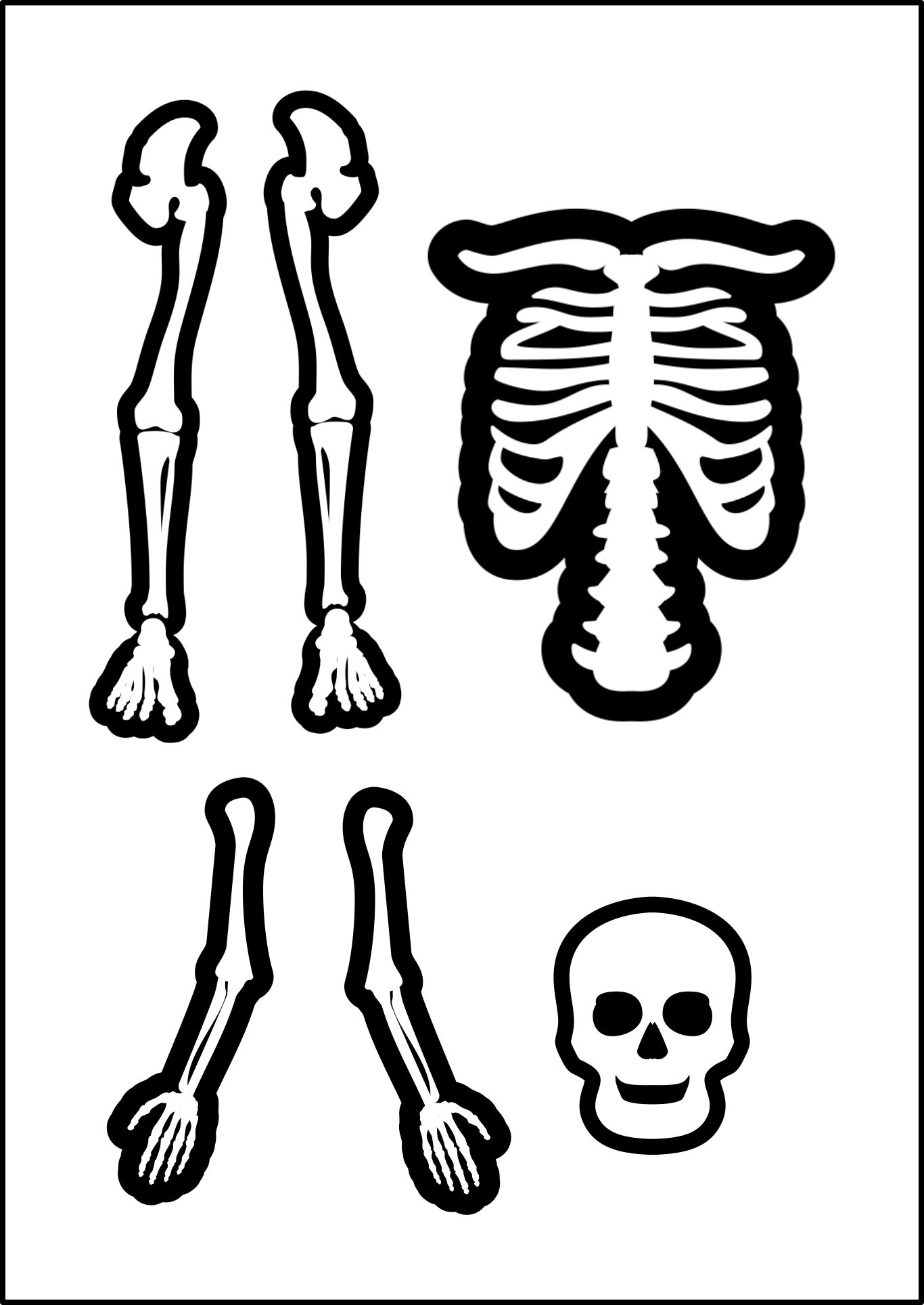 10 Best Large Printable Skeleton Template Printablee