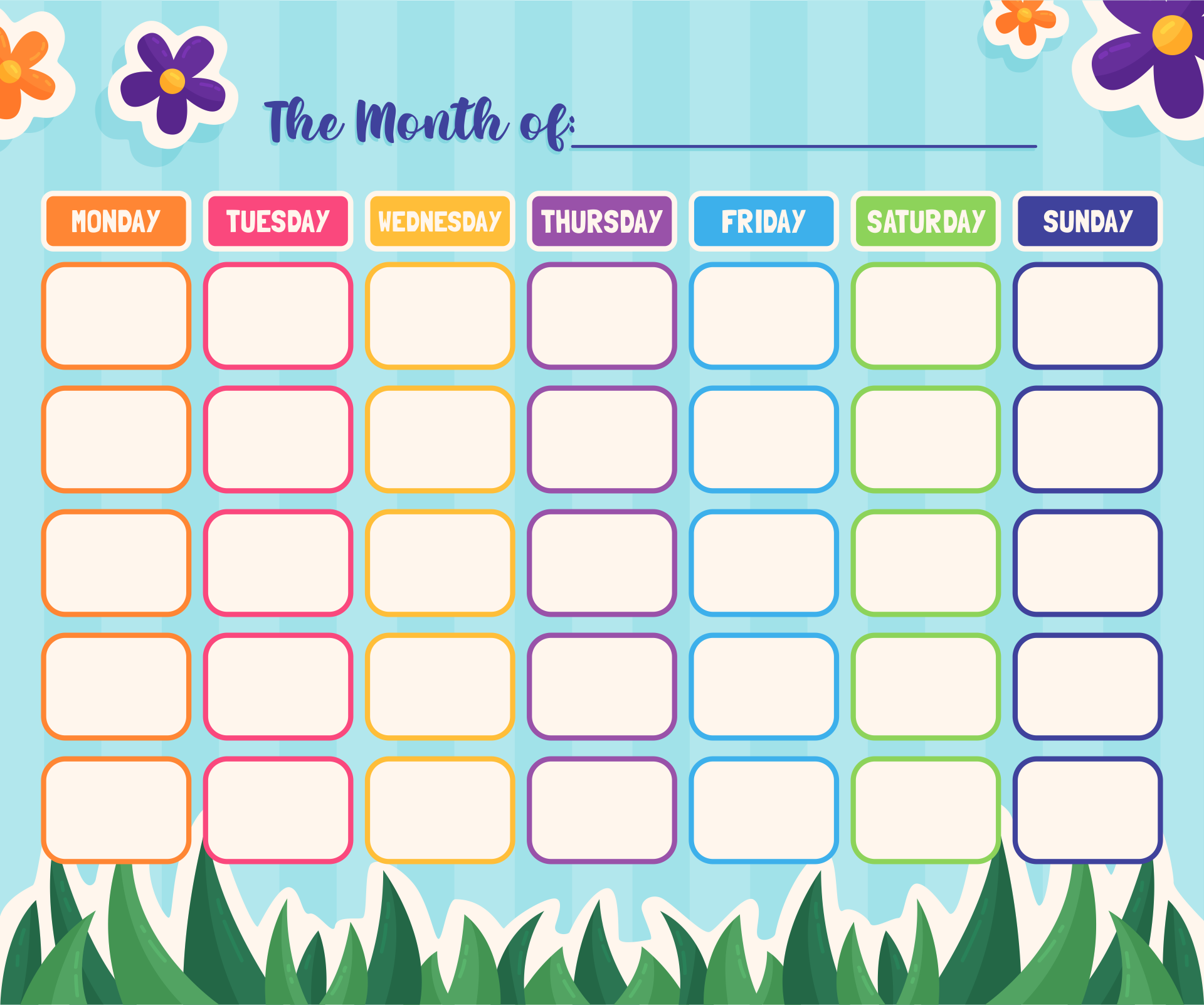 10 Best Cute Monthly Calendar Printable PDF For Free At Printablee