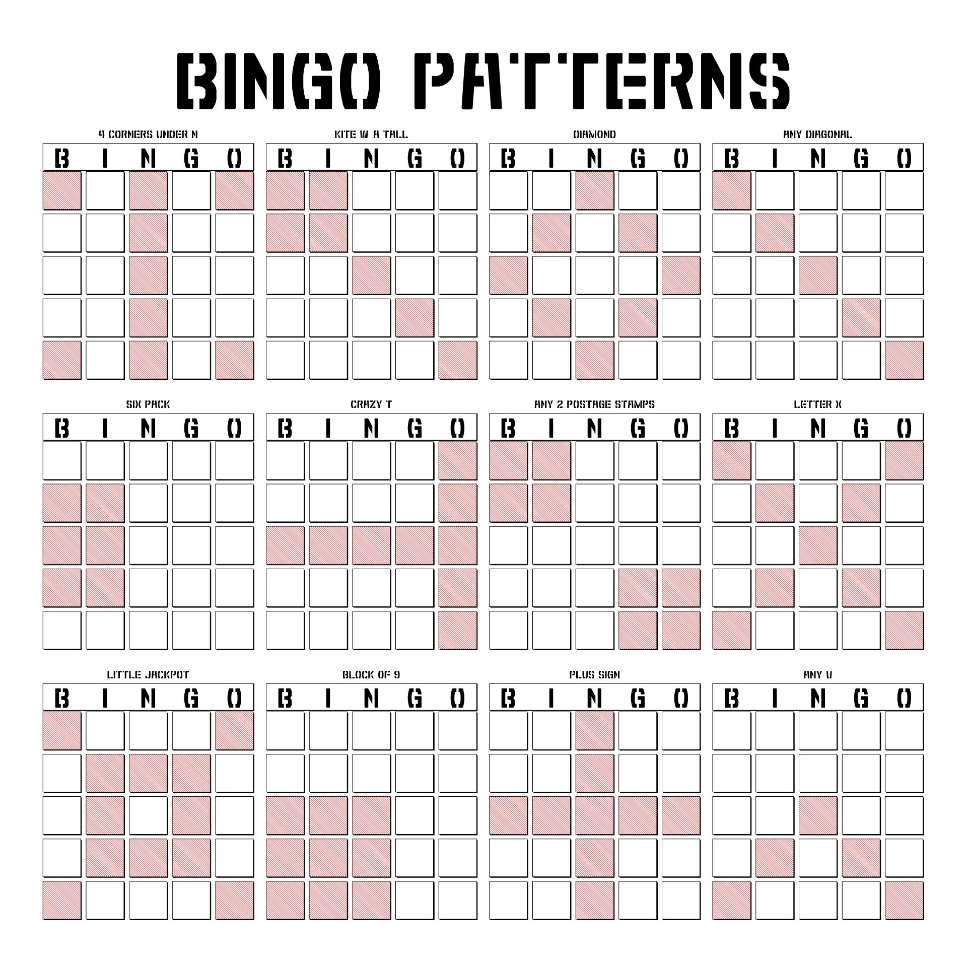 13 Best Printable Bingo Pattern Examples Printablee