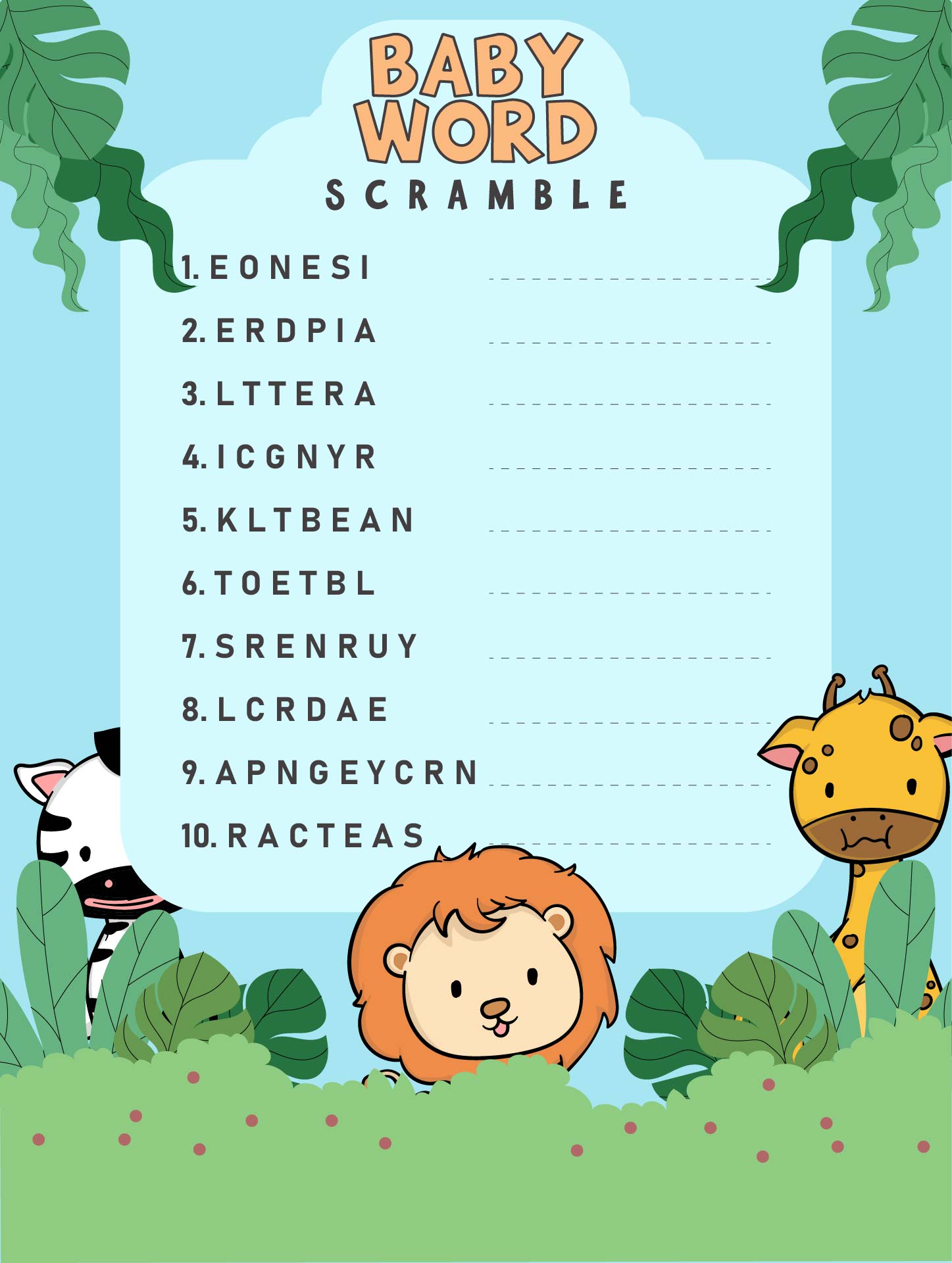 10 Best Free Printable Baby Shower Games With Answers Printablee 10 Best Free Printable Baby Shower Games With Answers Printablee