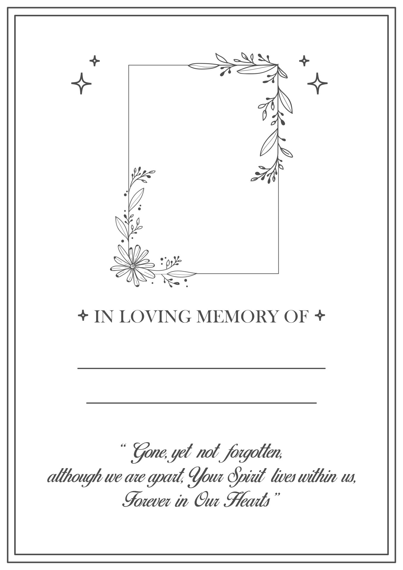 Free Printable Memorial Card Template Remembering Those We 51 OFF