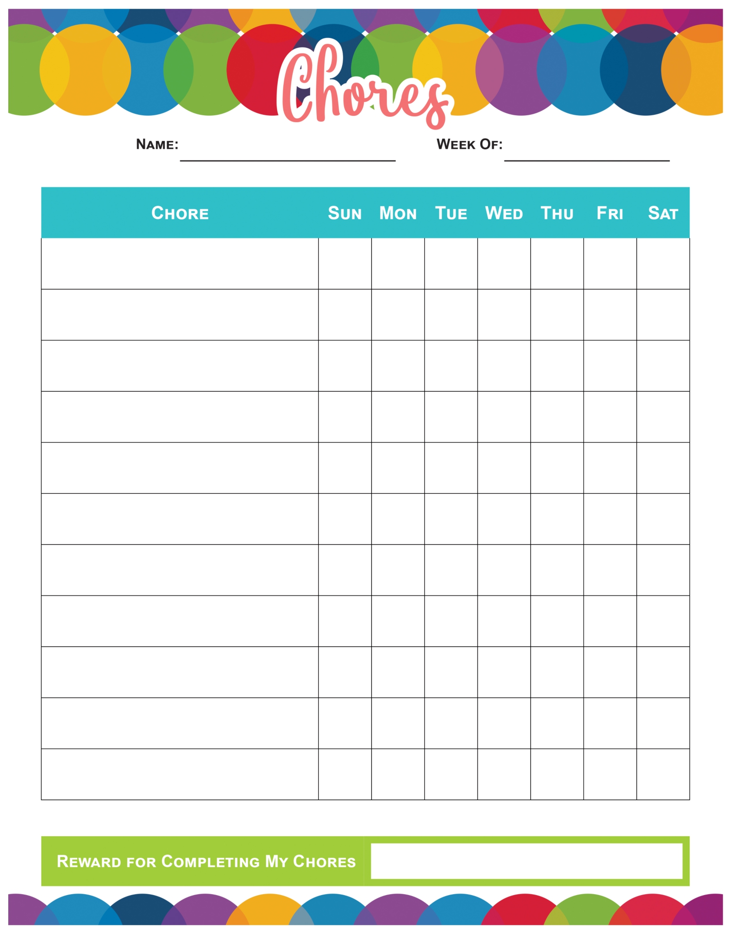 Weekly Chore Chart - 10 Free PDF Printables | Printablee Weekly Chore Chart - 10 Free PDF Printables | Printablee