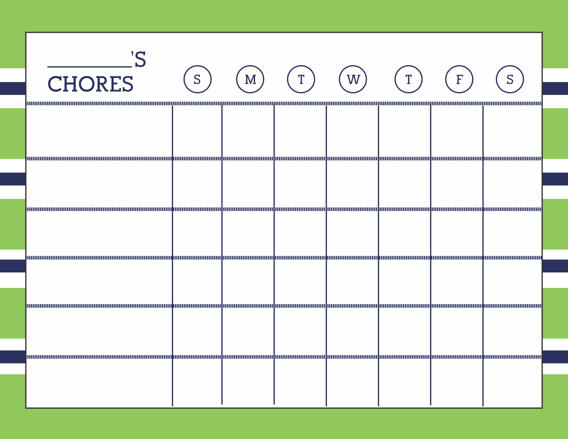 Weekly Chore Chart - 10 Free PDF Printables | Printablee Weekly Chore Chart - 10 Free PDF Printables | Printablee