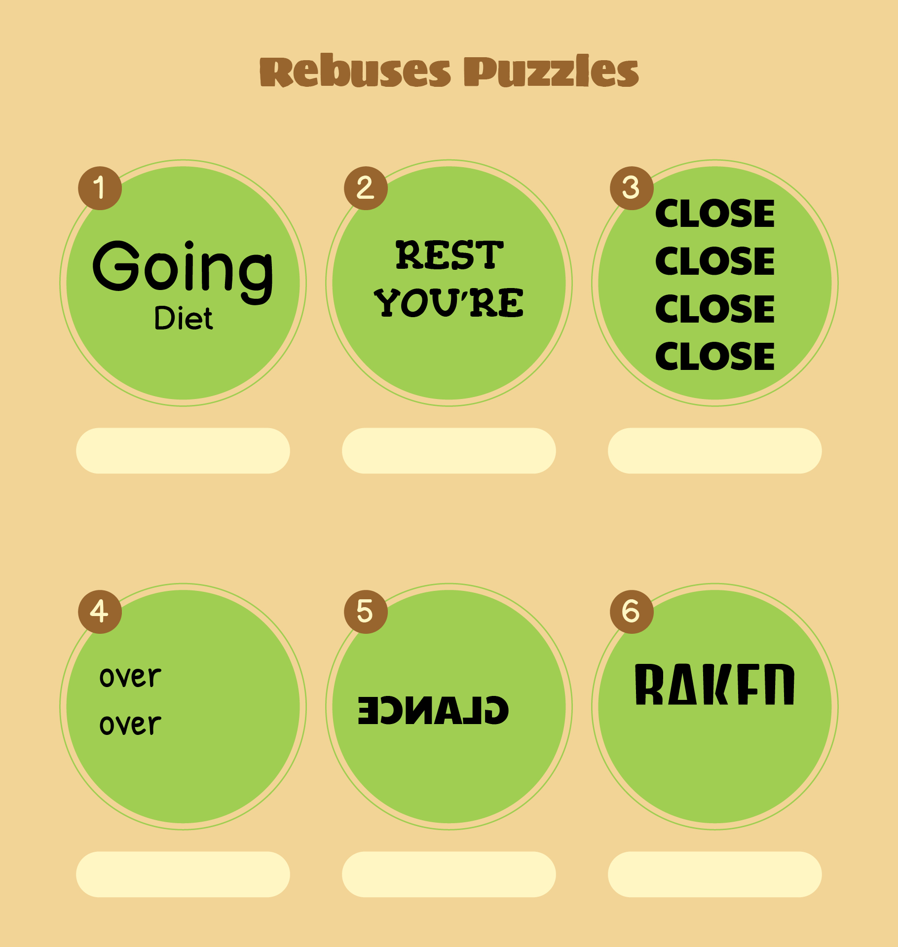  Rebus Brain Teasers With Answers 