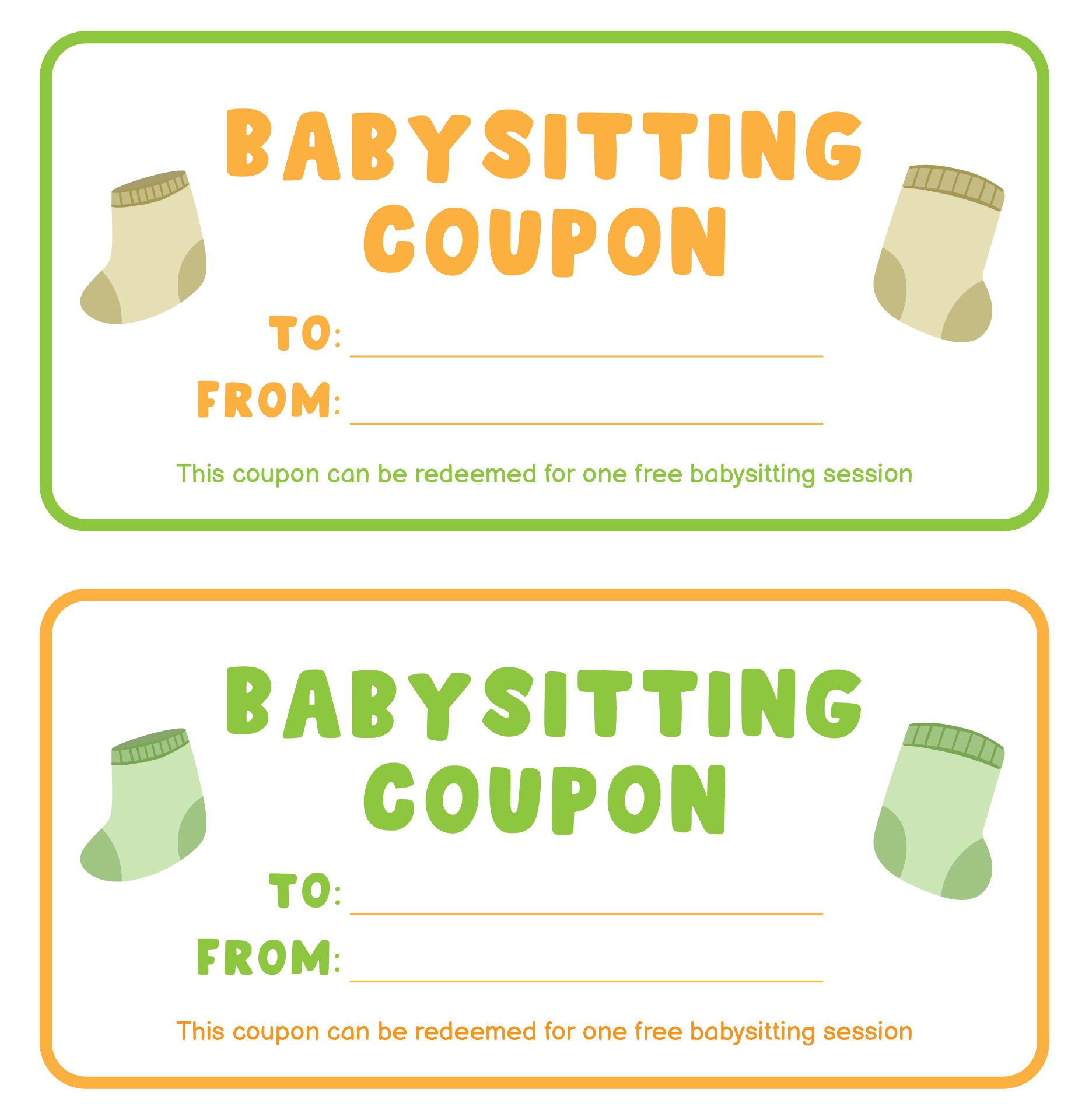 10 Best Printable Babysitting Voucher Template Printablee