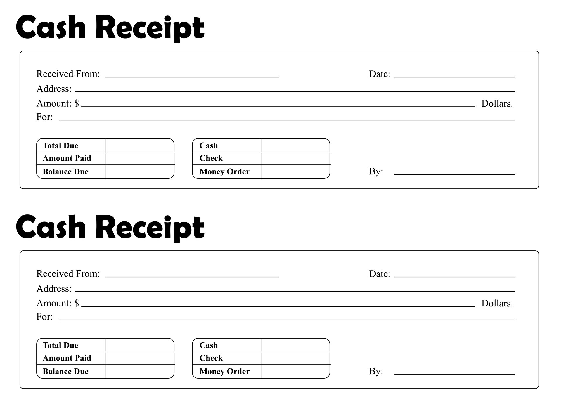 10 Best Printable Blank Receipt Form Template Printablee