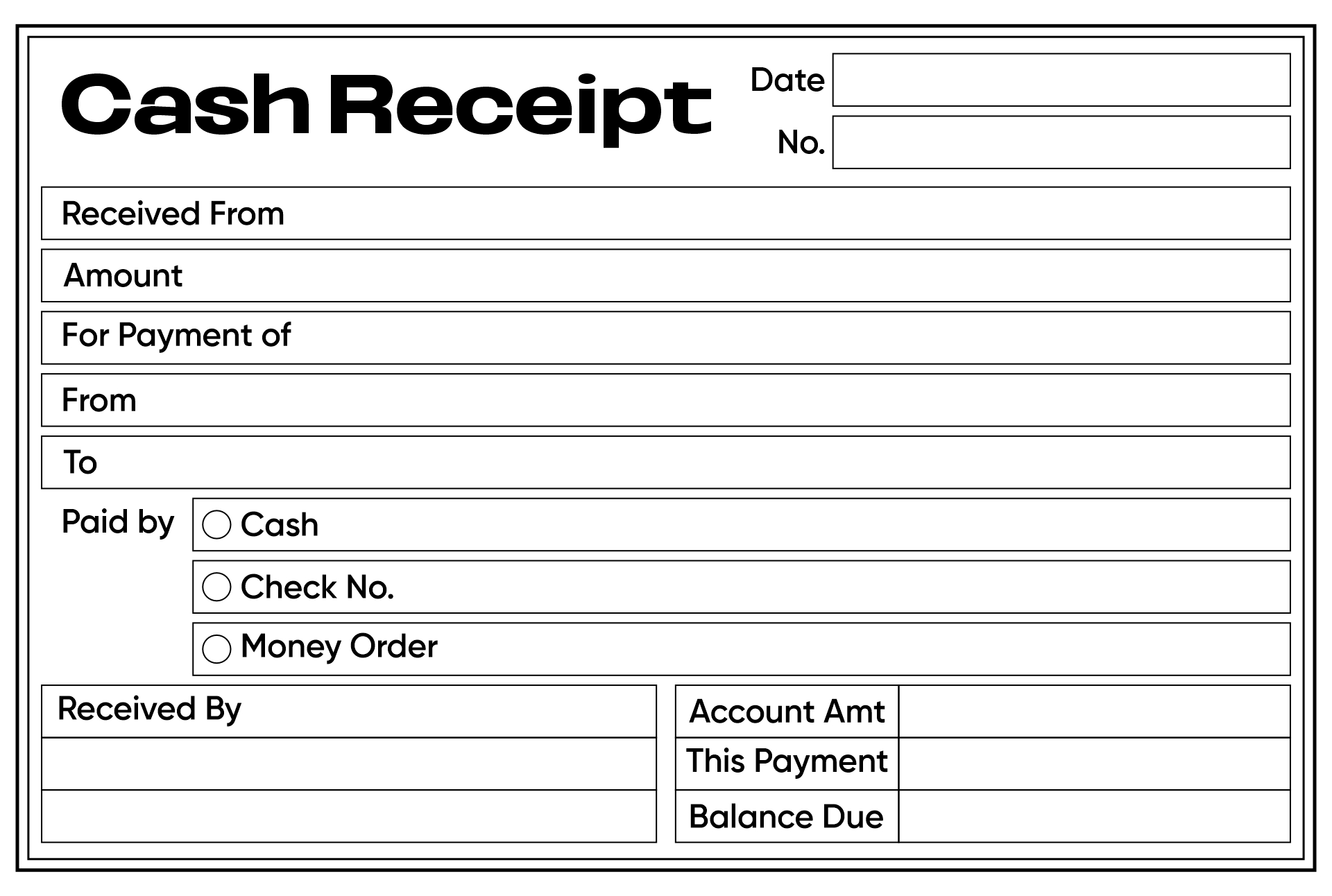 Cash Blank Receipt Template Excel Glamorous Receipt Forms