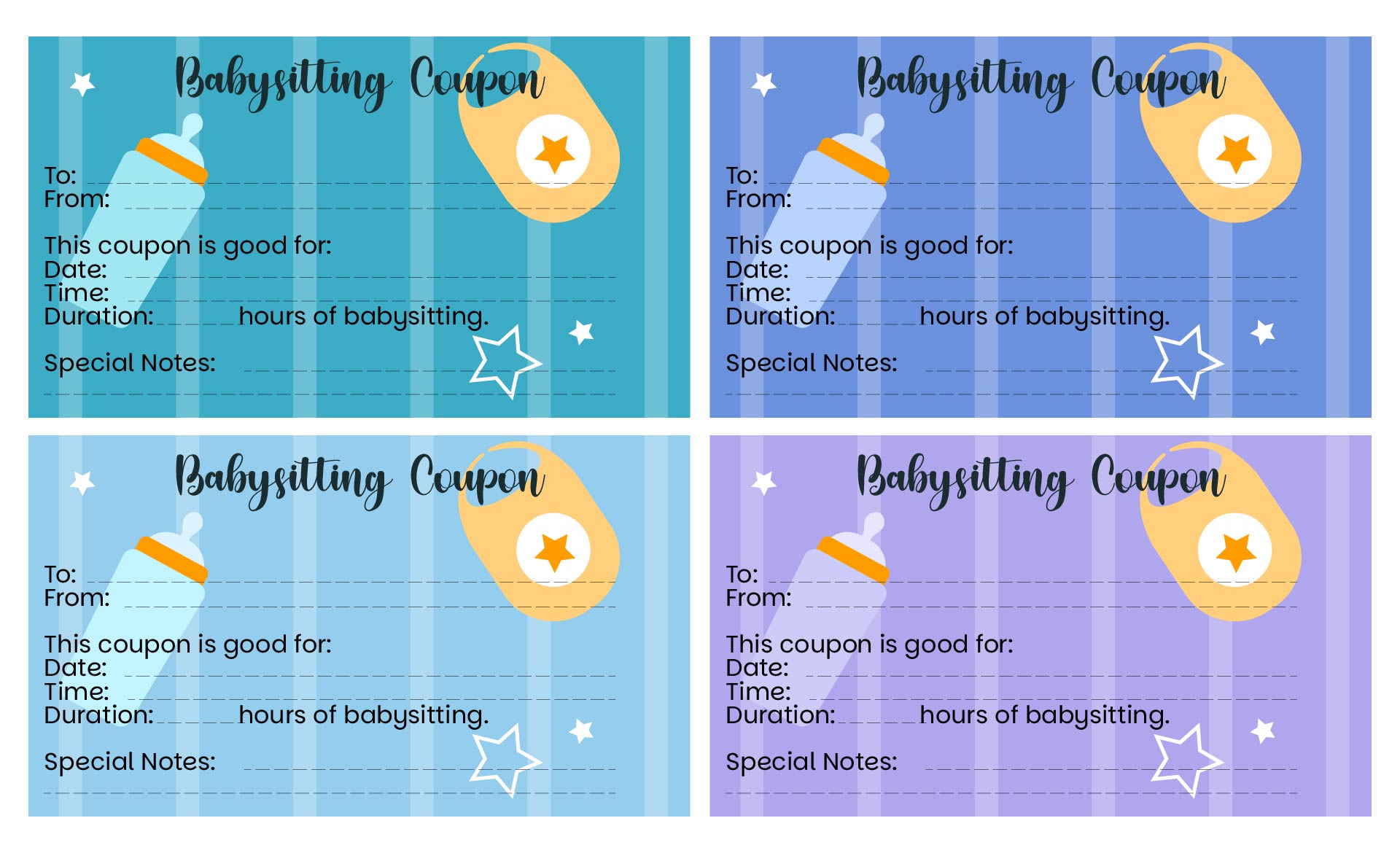 10 Best Printable Babysitting Voucher Template Printablee
