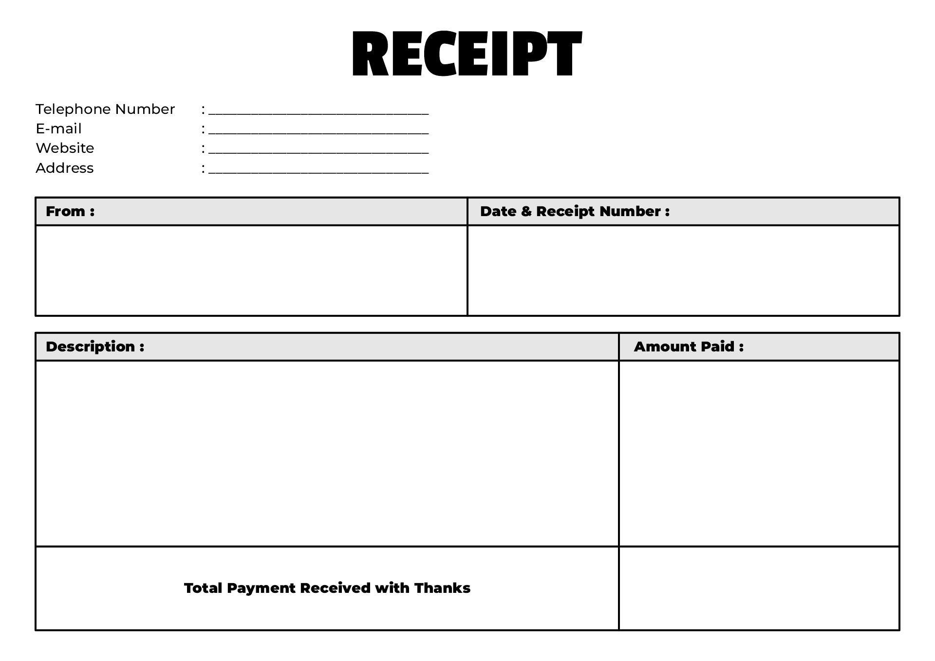 Free Printable Quote Receipt Form Printable Forms Free Online