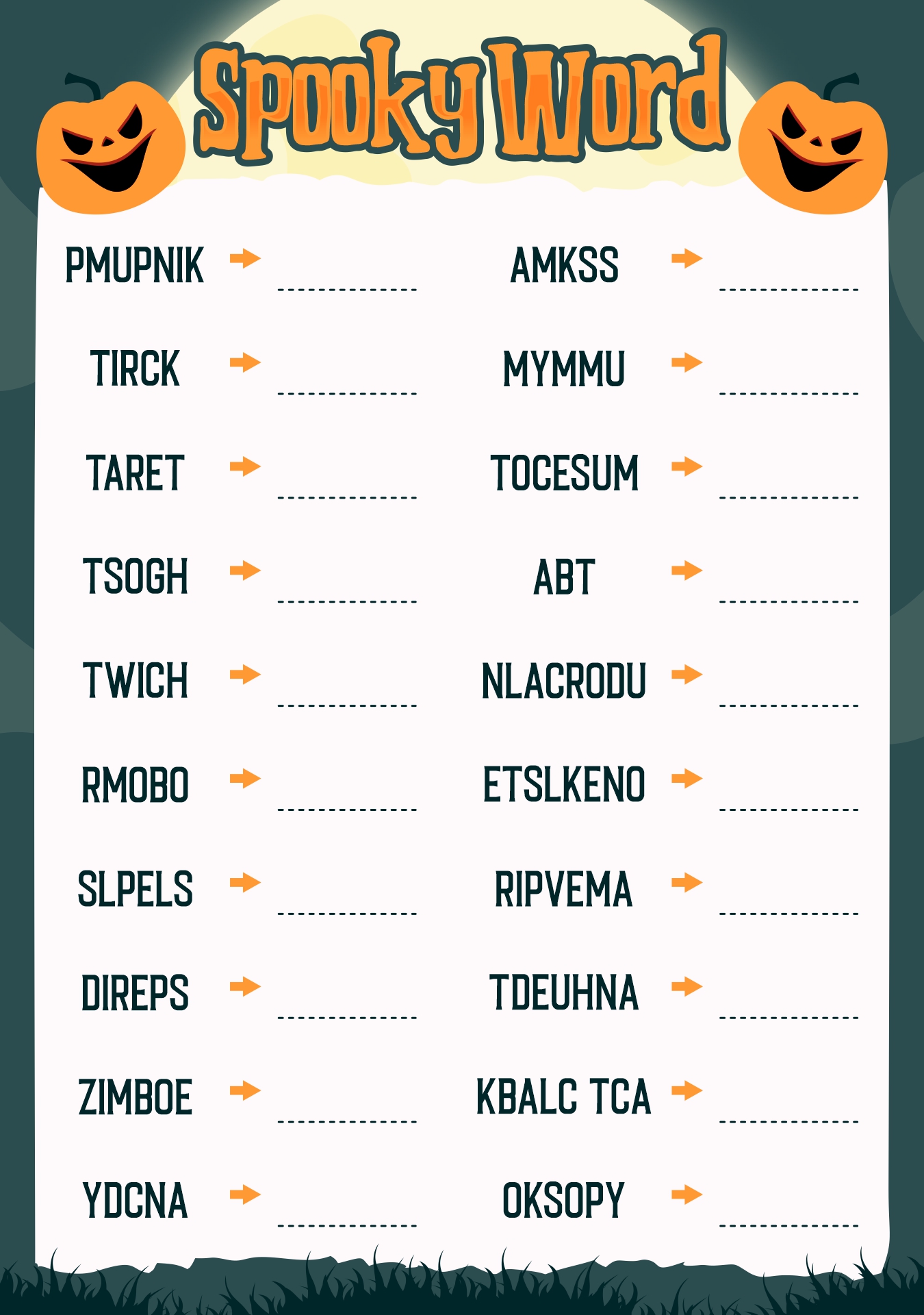 15 Best Halloween Unscramble Printable PDF For Free At Printablee 15 Best Halloween Unscramble Printable PDF For Free At Printablee