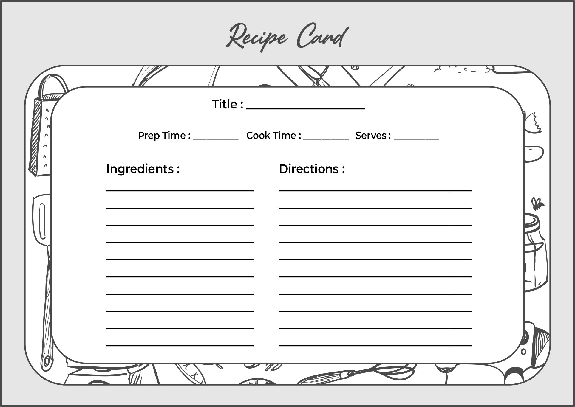 5x7 Blank Recipe Card Template For Word Damersnap