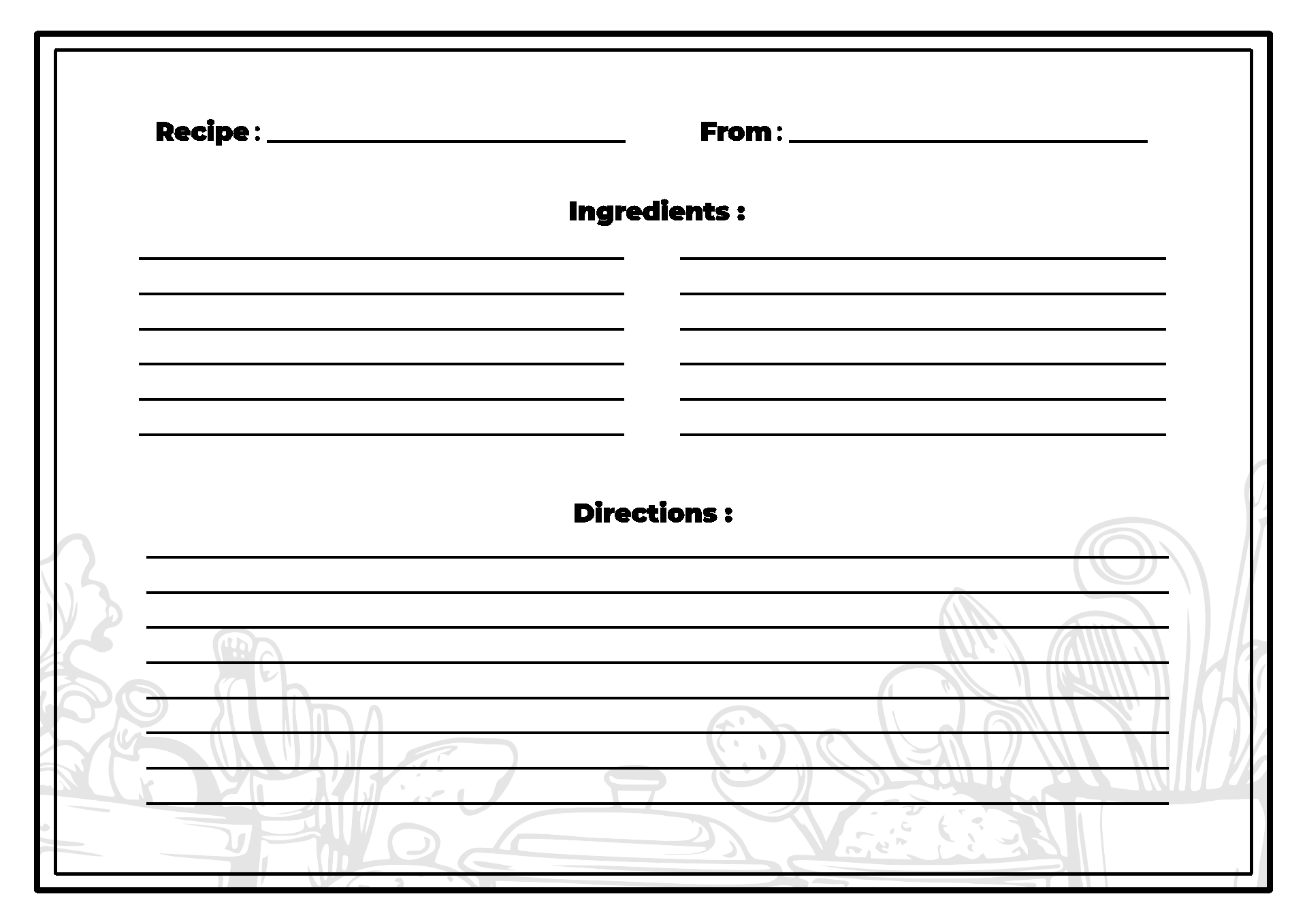 Free Printable 4x6 Recipe Card Template Printable Templates