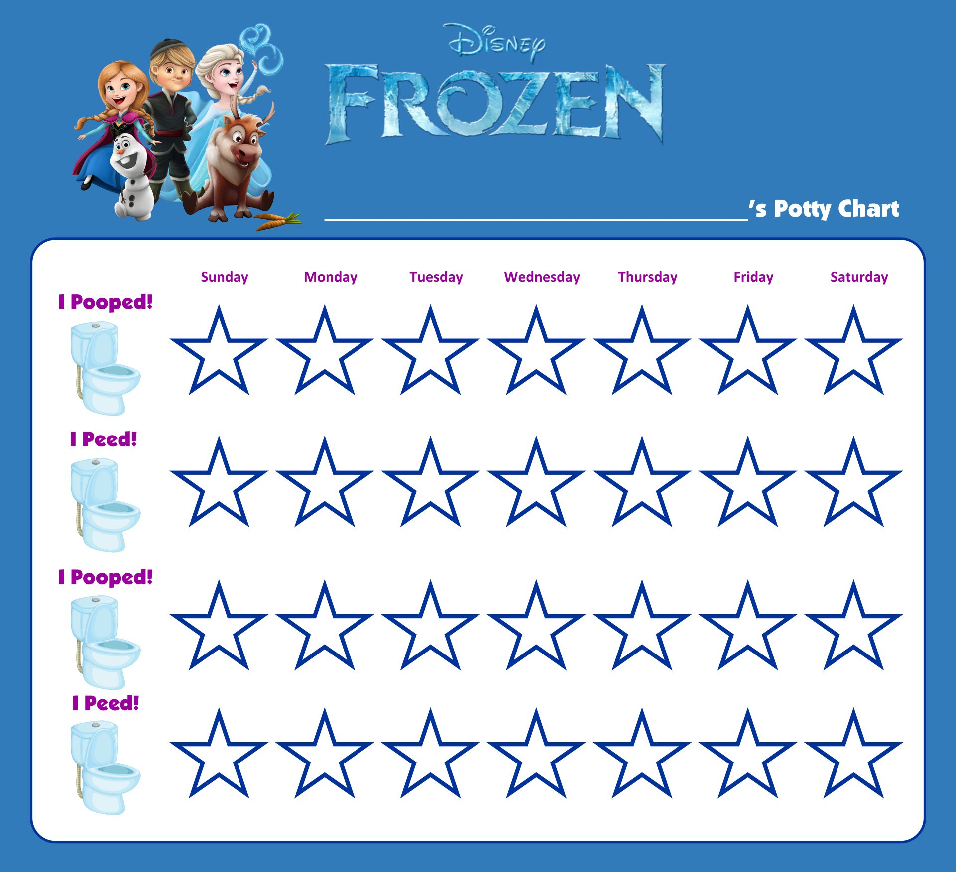 Frozen Potty Chart Printable - Printable Templates Frozen Potty Chart Printable - Printable Templates