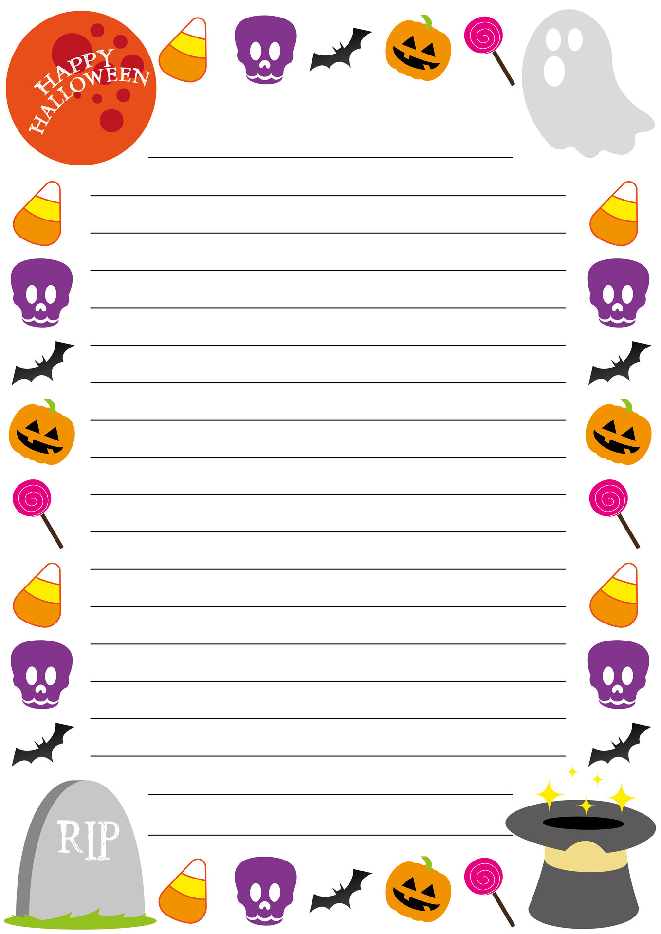 Halloween Paper Borders Printables
