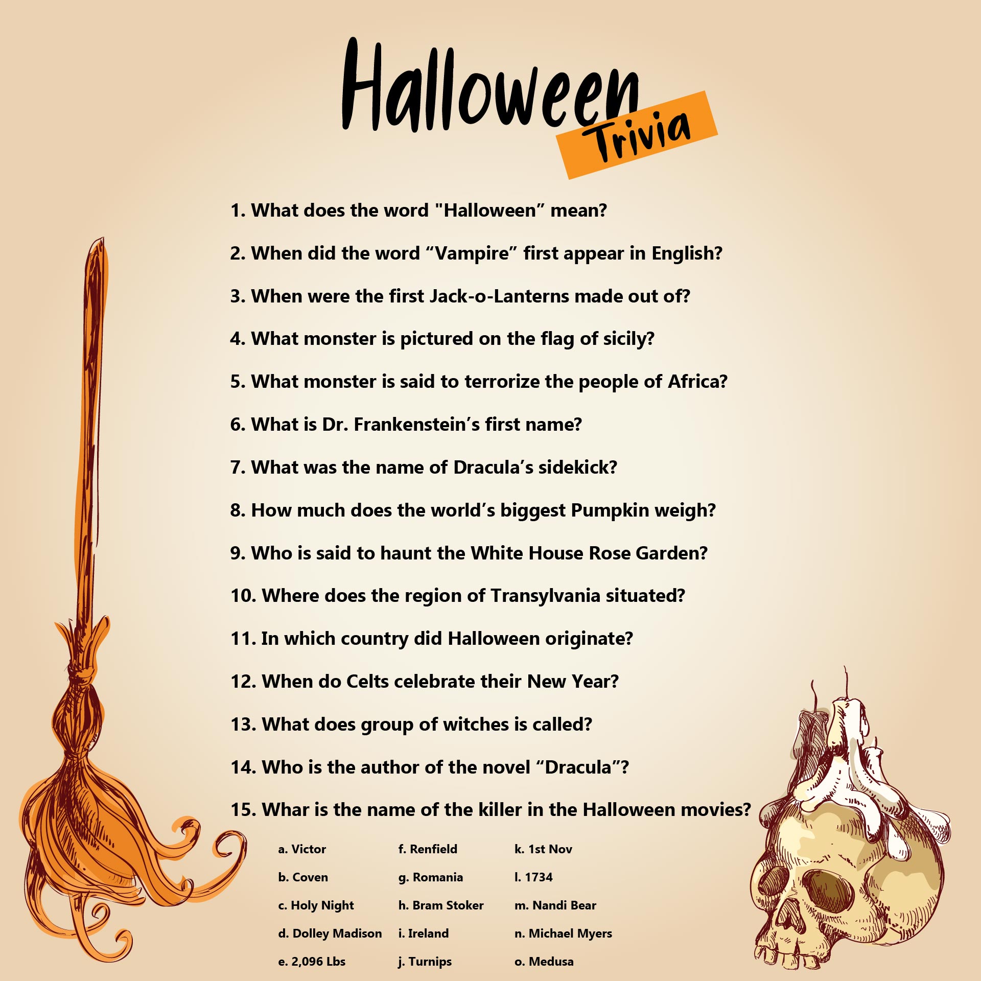 Halloween Printable Trivia Halloween Printable Trivia
