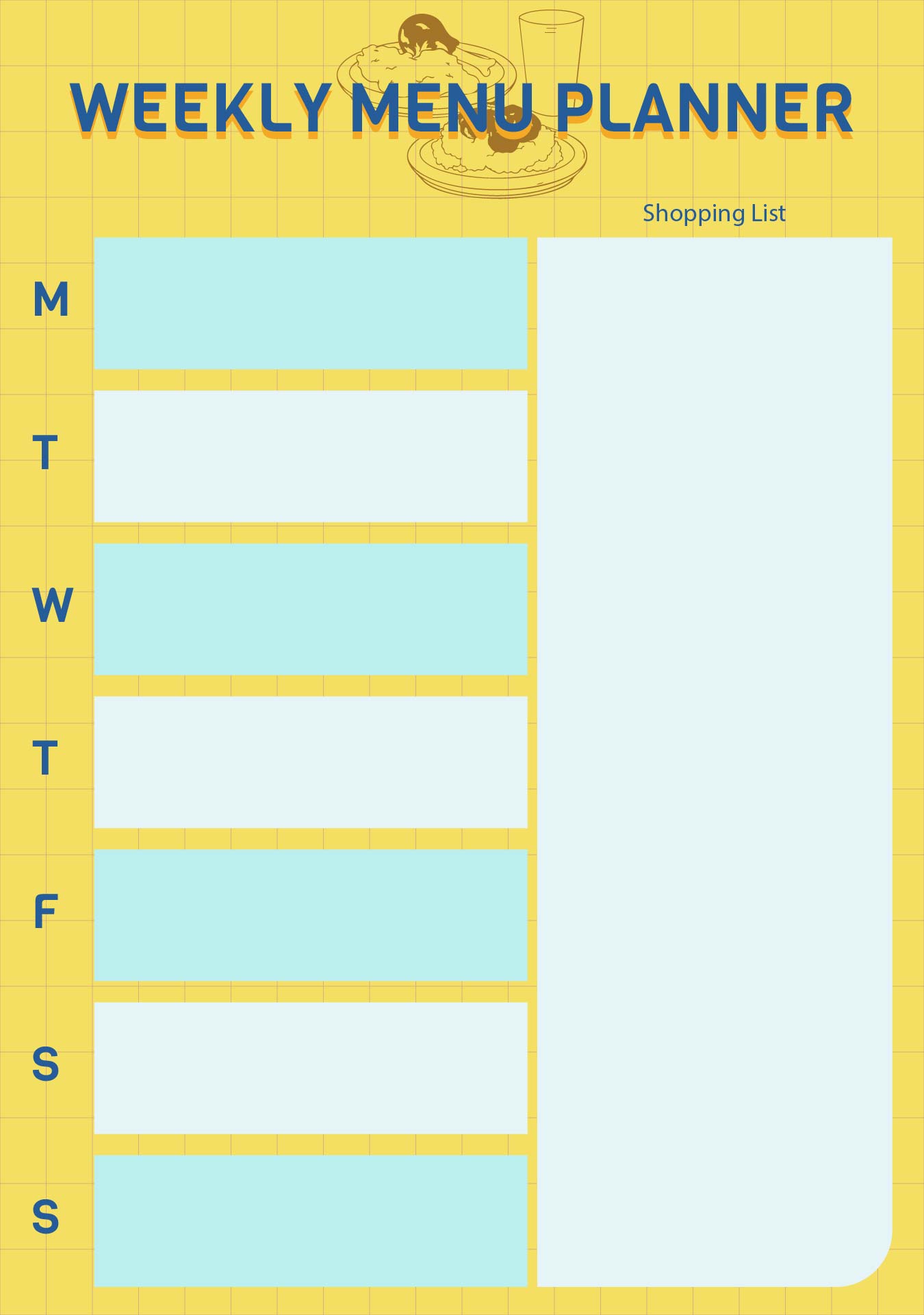 Printable Weekly Menu Templates