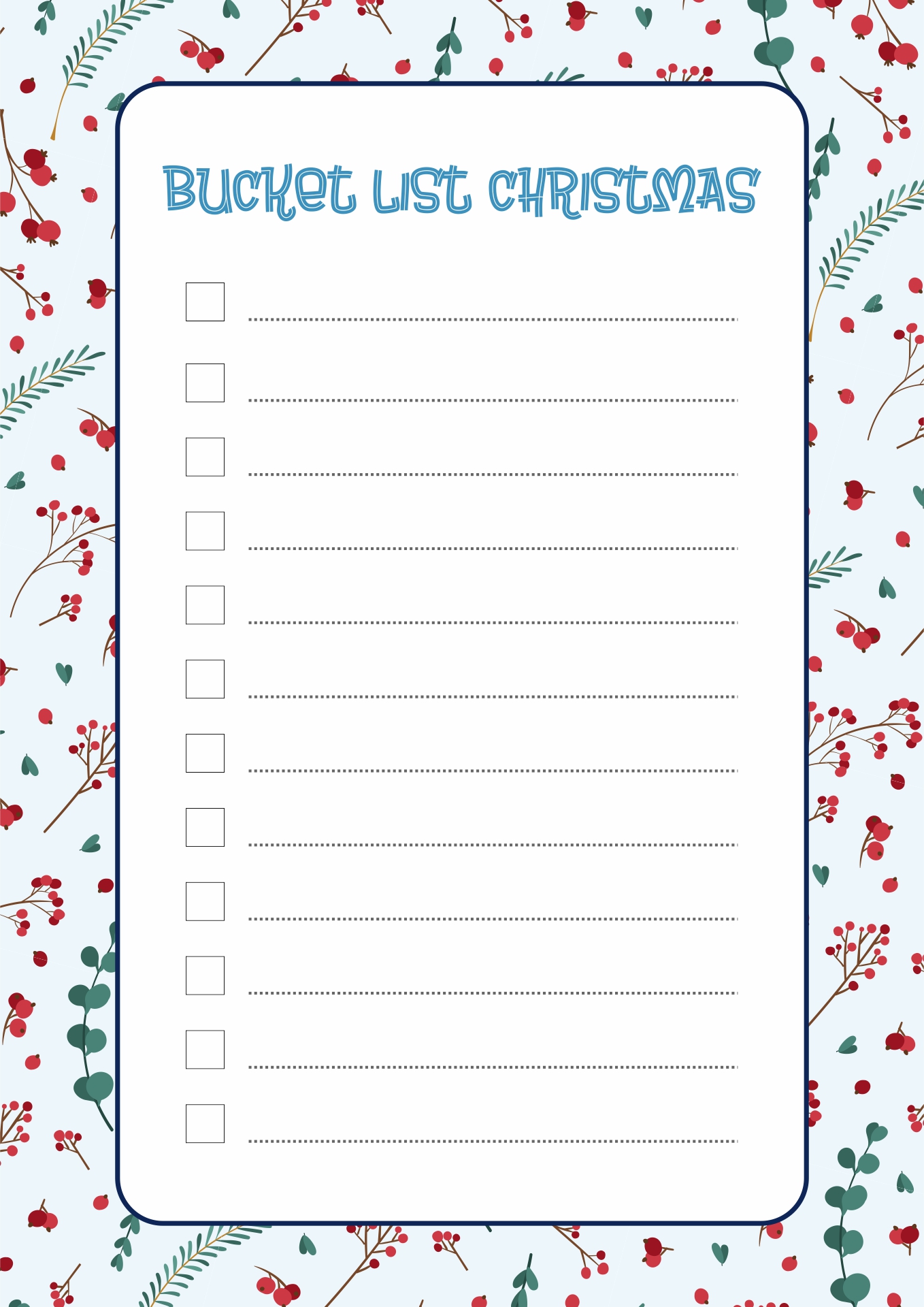 Bucket List Christmas Blank - 14 Free PDF Printables | Printablee Bucket List Christmas Blank - 14 Free PDF Printables | Printablee
