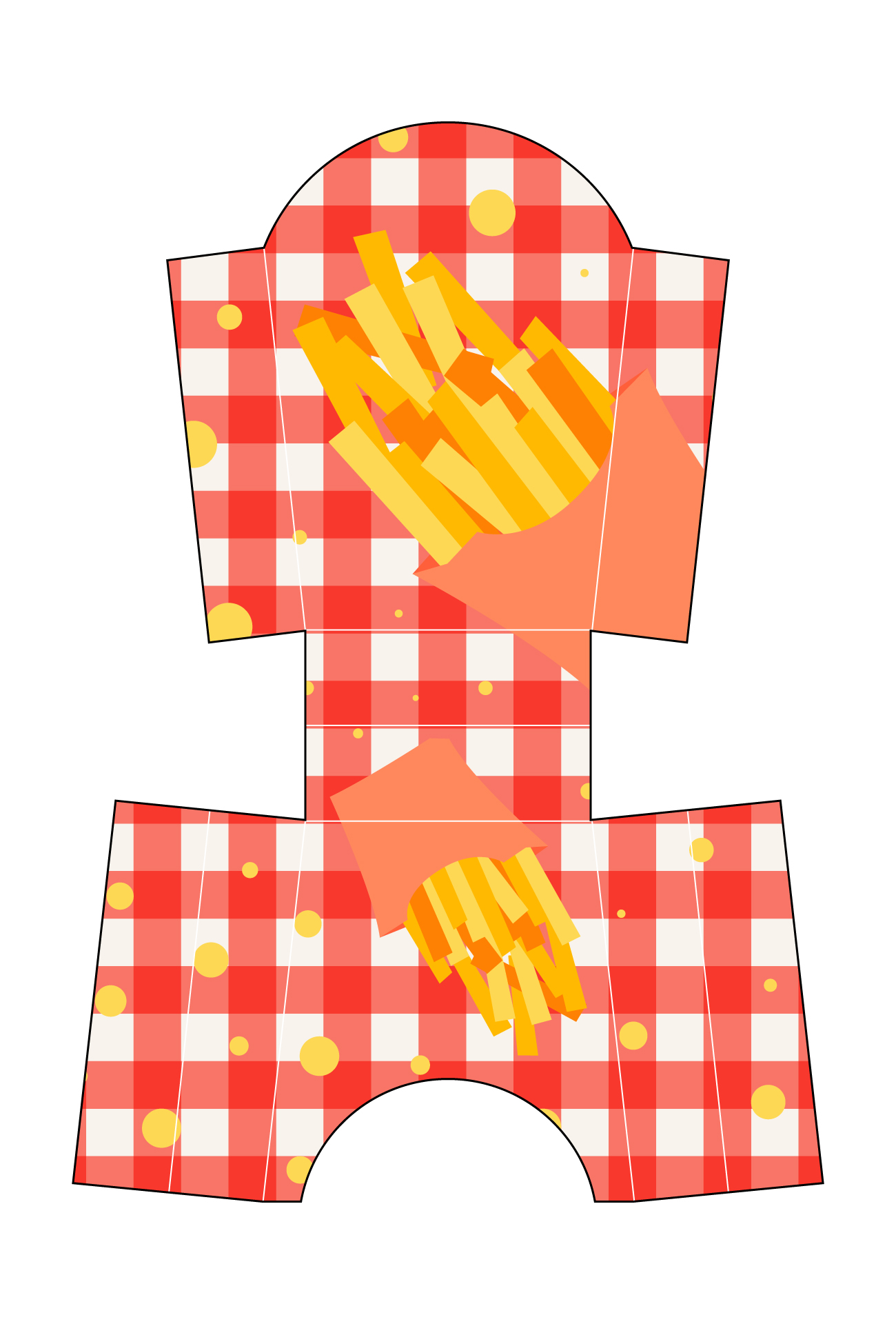 10 Best French Fry Box Template Printable Printablee