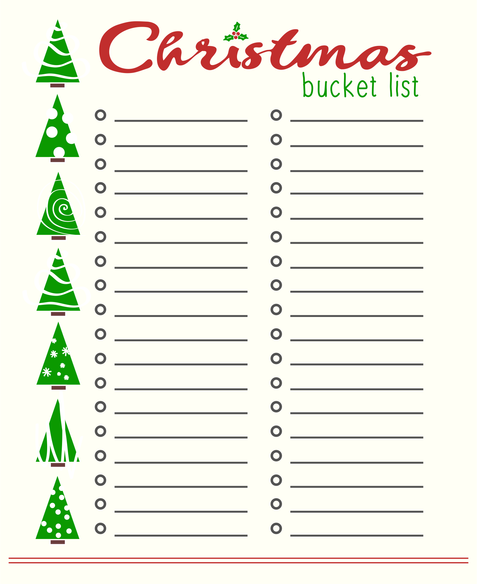 Bucket List Christmas Blank - 14 Free PDF Printables | Printablee Bucket List Christmas Blank - 14 Free PDF Printables | Printablee