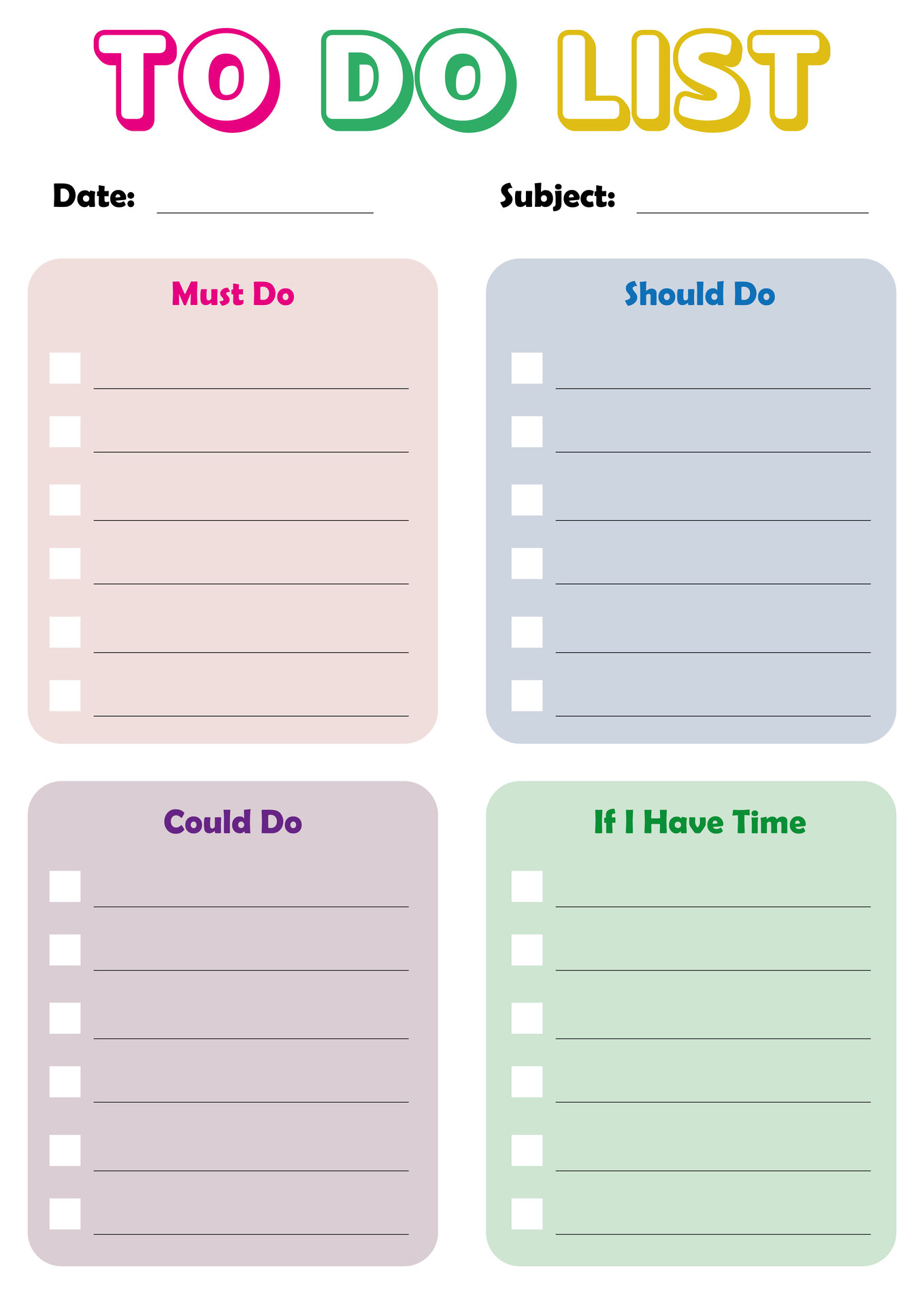 Cute To Do List Template Printable Printable Templates
