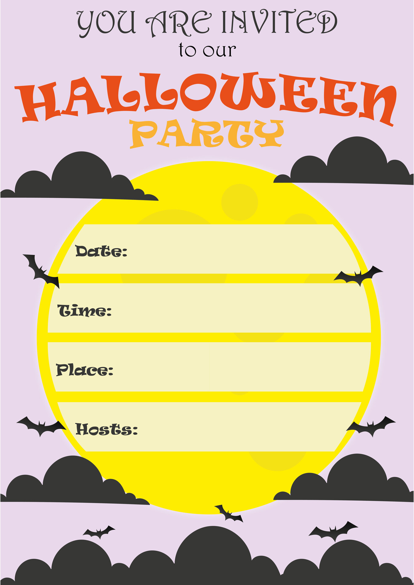 Blank Printable Halloween Invitations Printable World Holiday