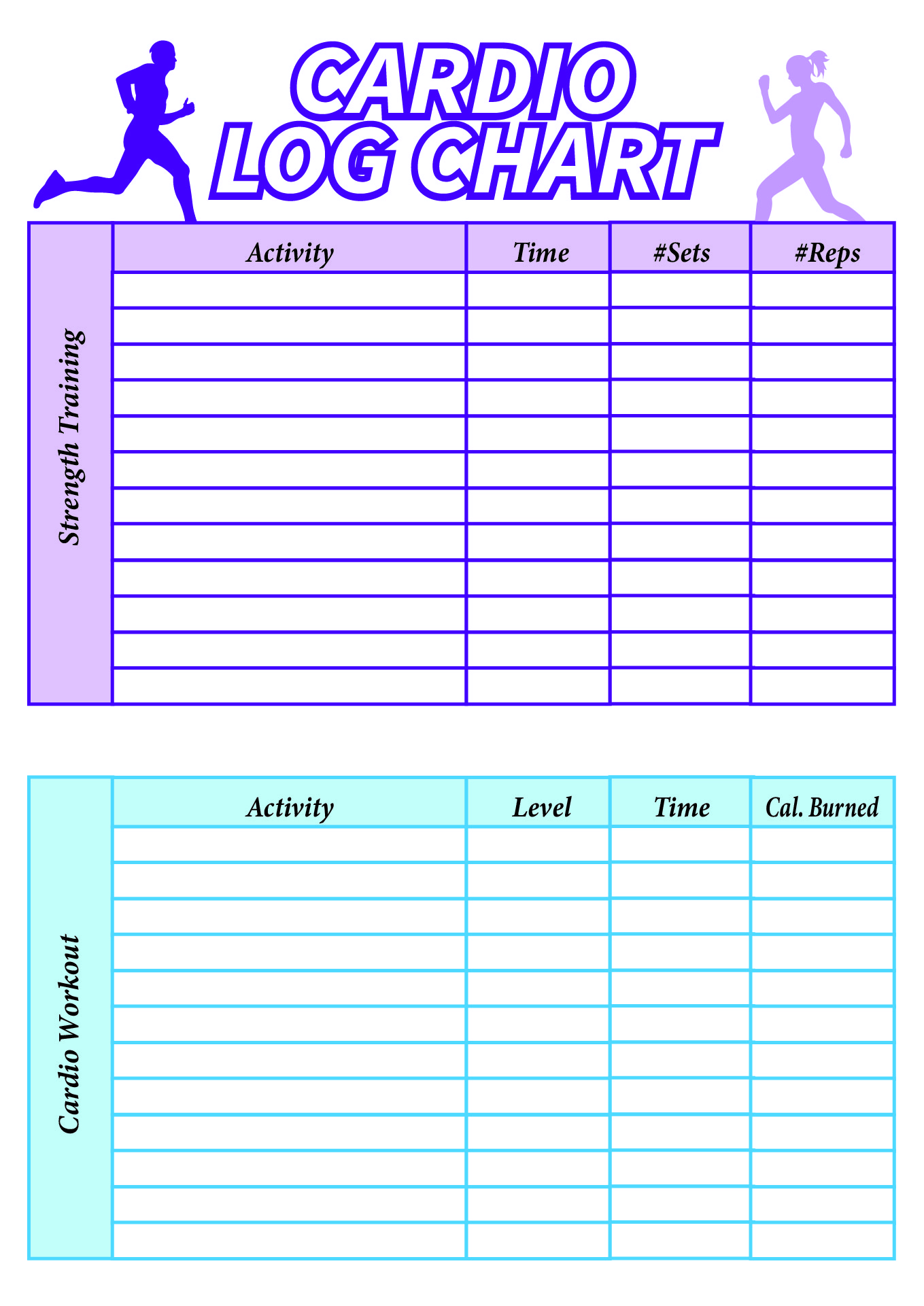 Free Printable Cardio Workout Log EOUA Blog